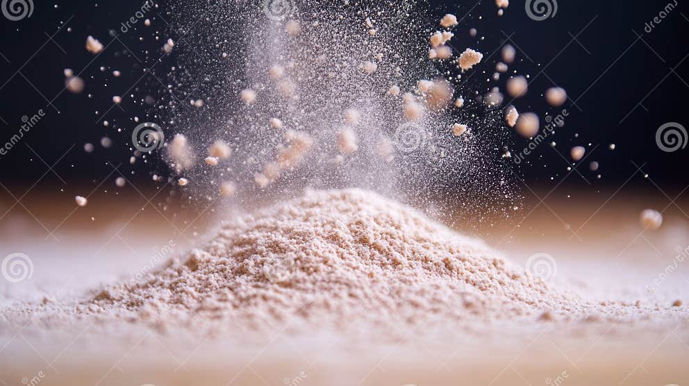 Light Brown Powder Falling Onto a Pile Stock Illustration ...
