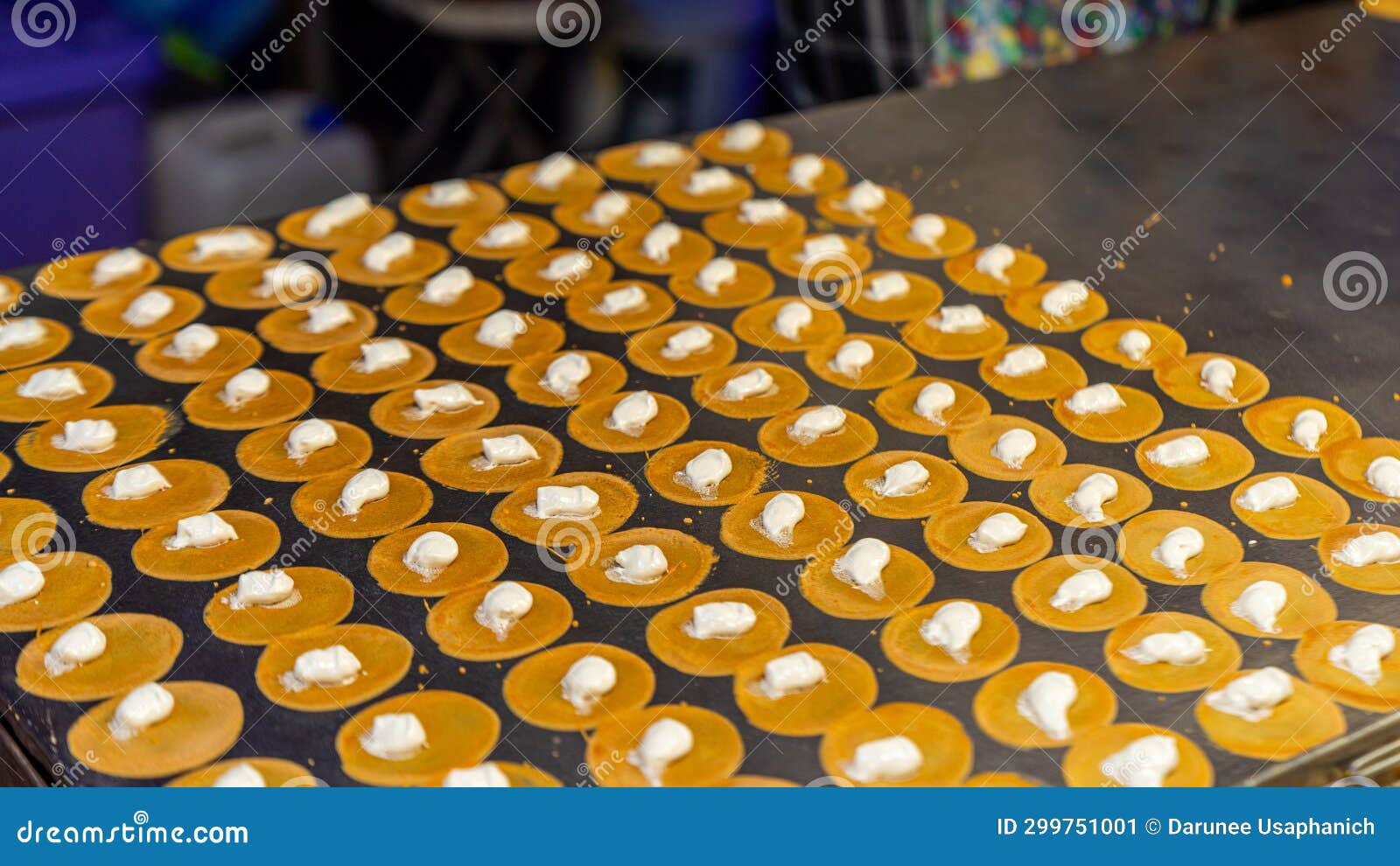 Light Brown Spherical Pastry Dough the Plates are Arranged on a Large ...