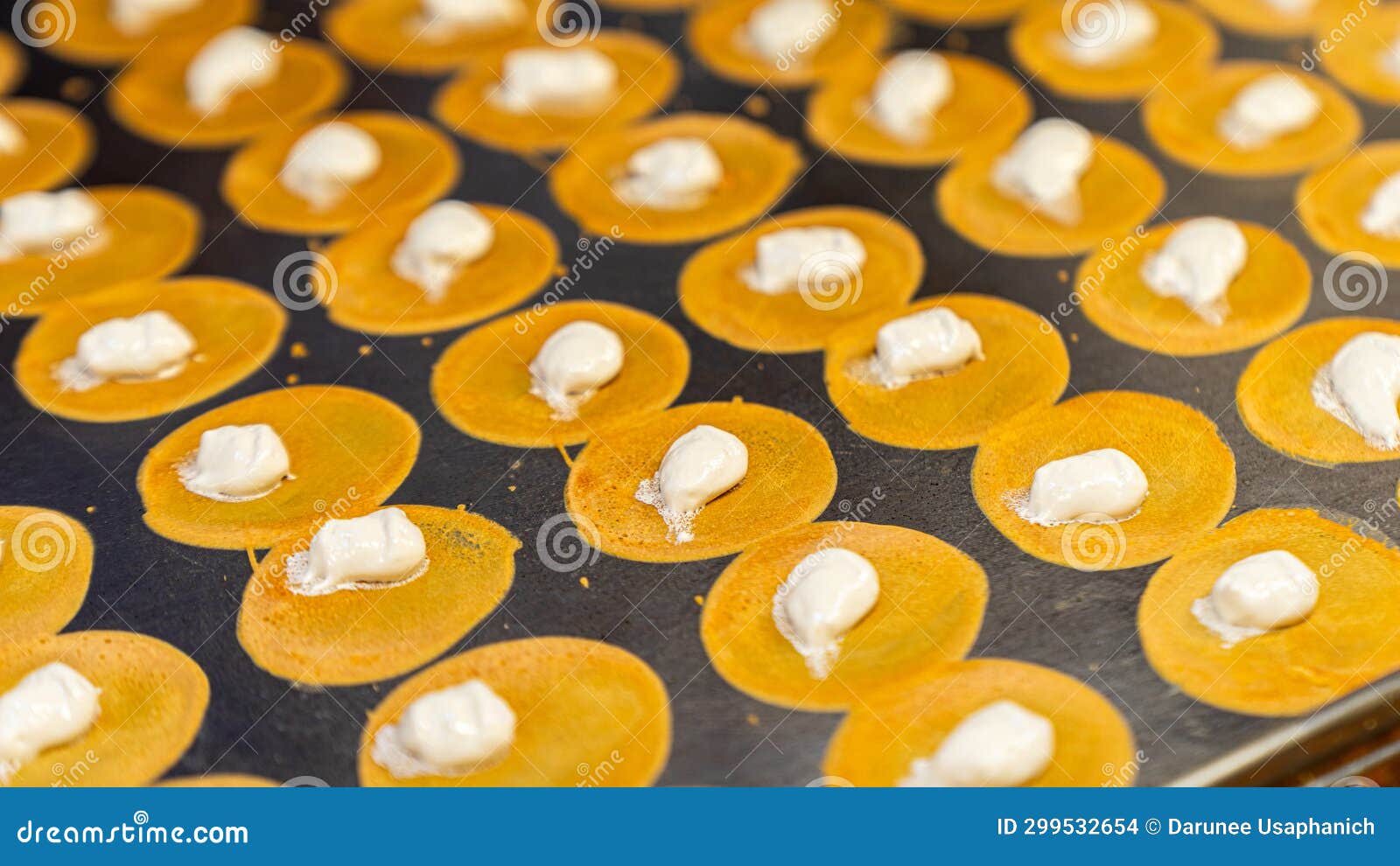 Light Brown Spherical Pastry Dough the Plates are Arranged on a Large ...