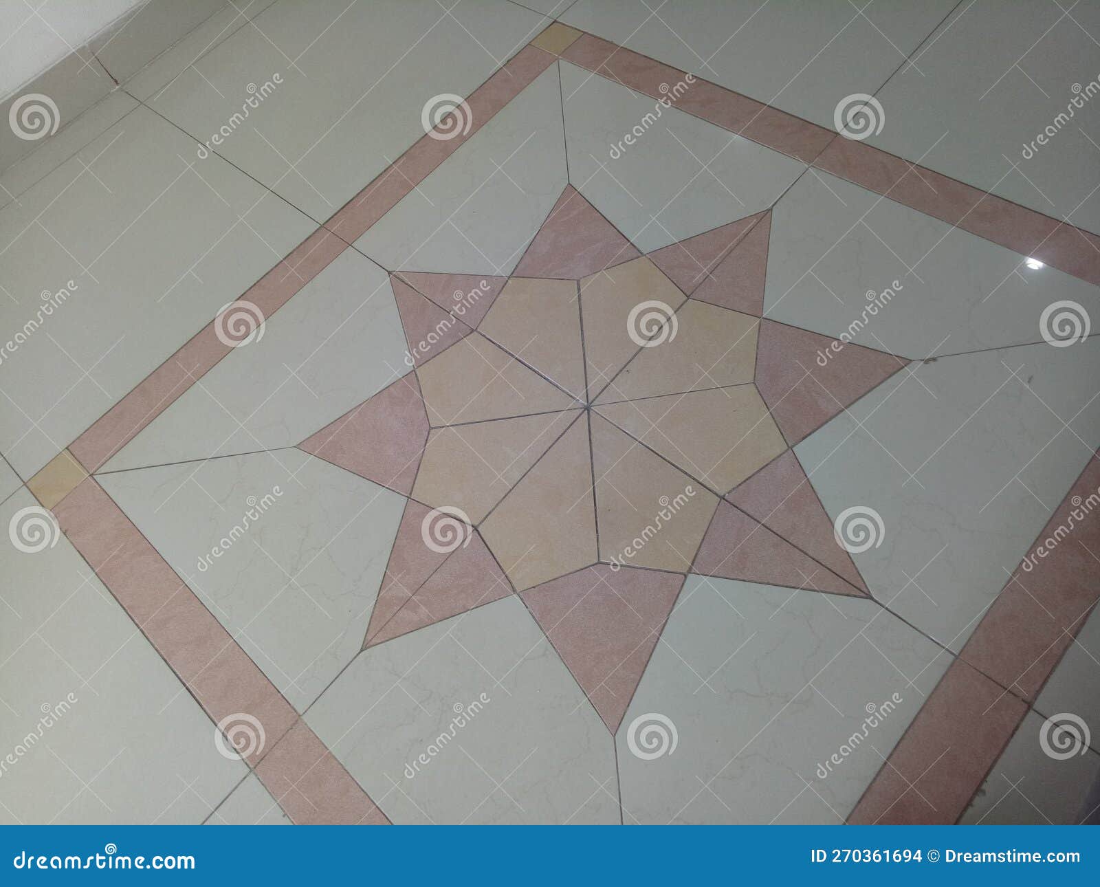 Light Brown Tiled Floor with Star Decoration Stock Photo - Image of ...