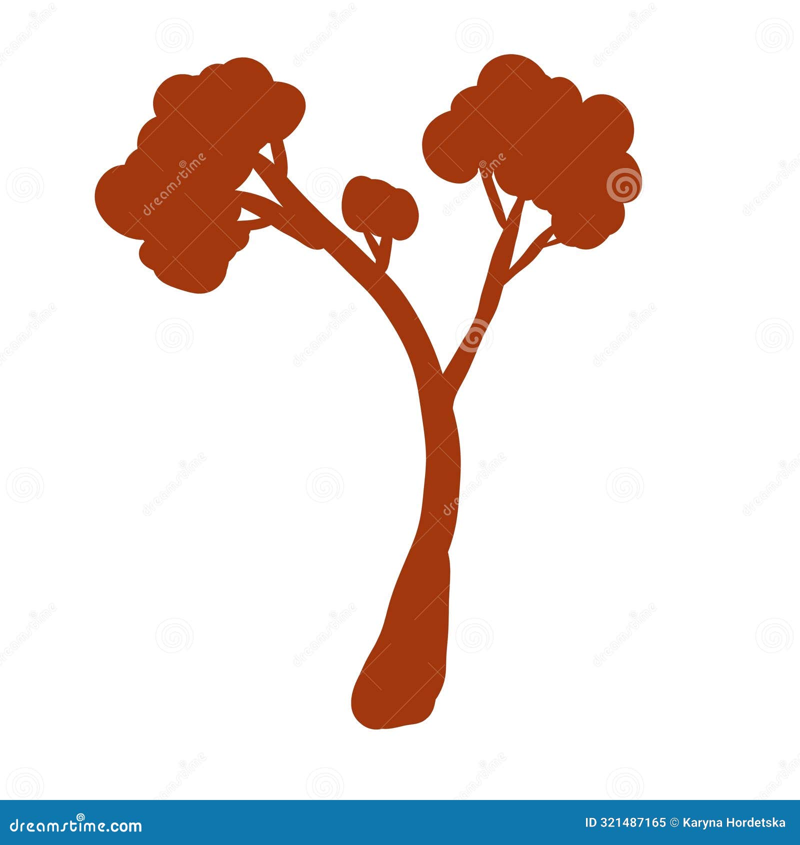 Light Brown Tree Silhouette, Good for Design Projects: Postcards, Clip ...