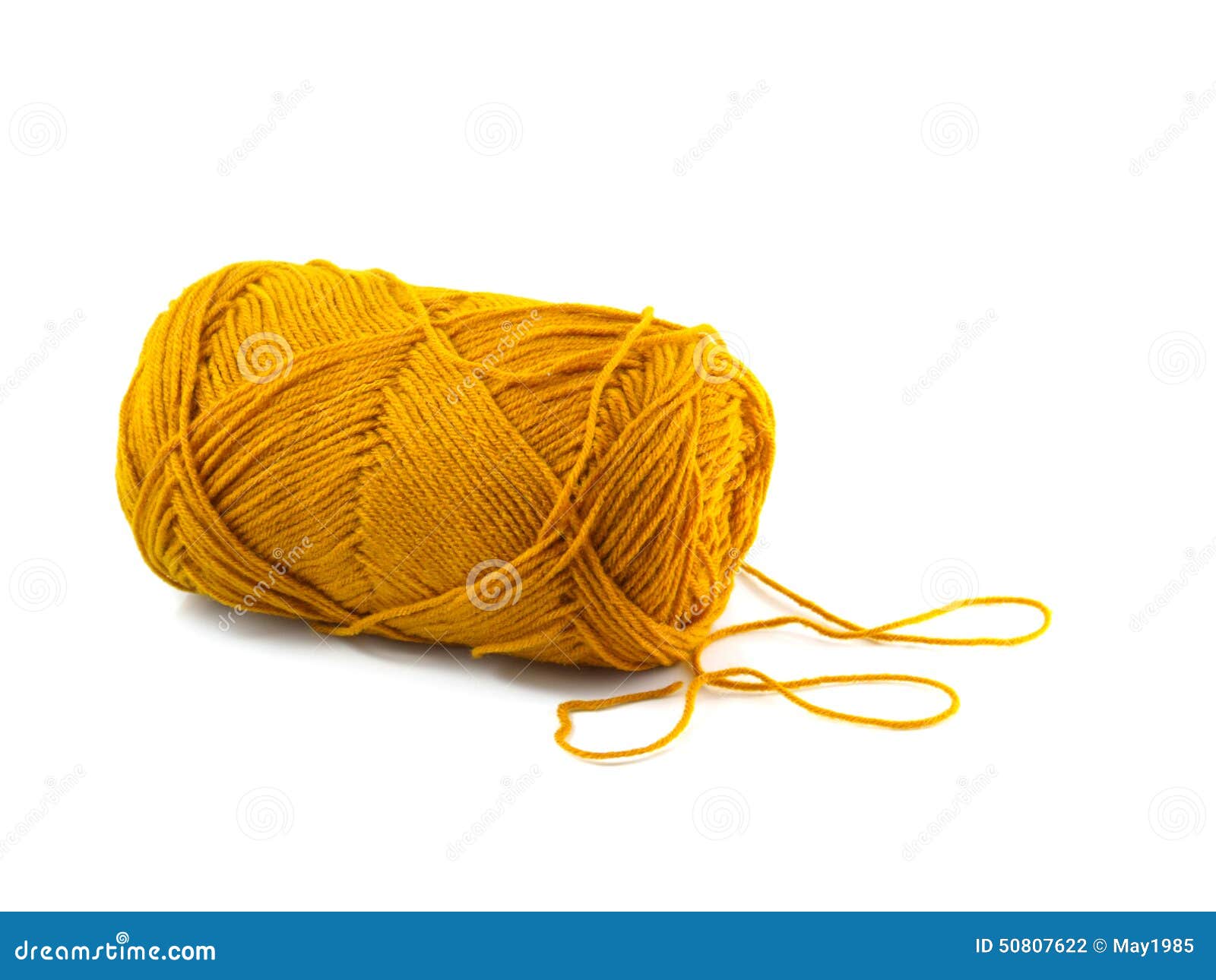 Light Brown Yarn Ball on White Stock Photo - Image of crochet, handmade ...