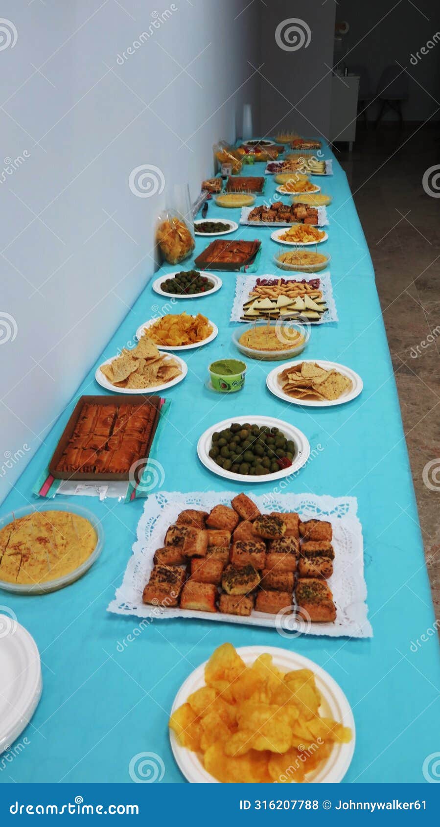 Light buffet table stock photo. Image of party, canape - 316207788