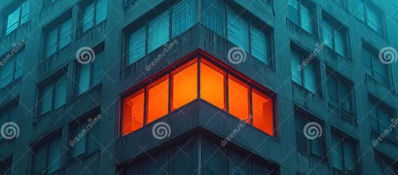 Light from Building Windows at Night Extreme Closeup. Generative AI ...