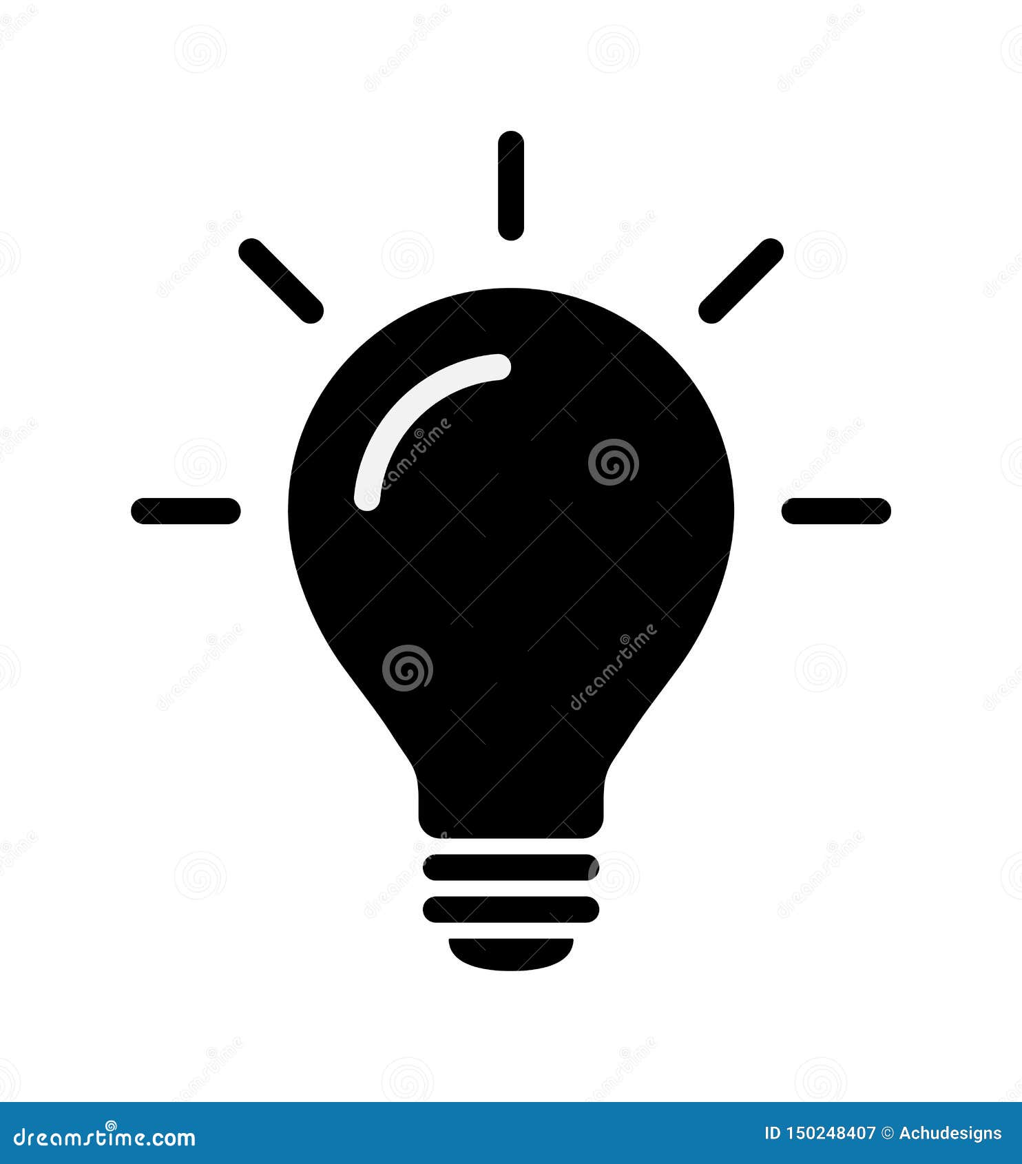 Light bulb icon stock vector. Illustration of element - 150248407