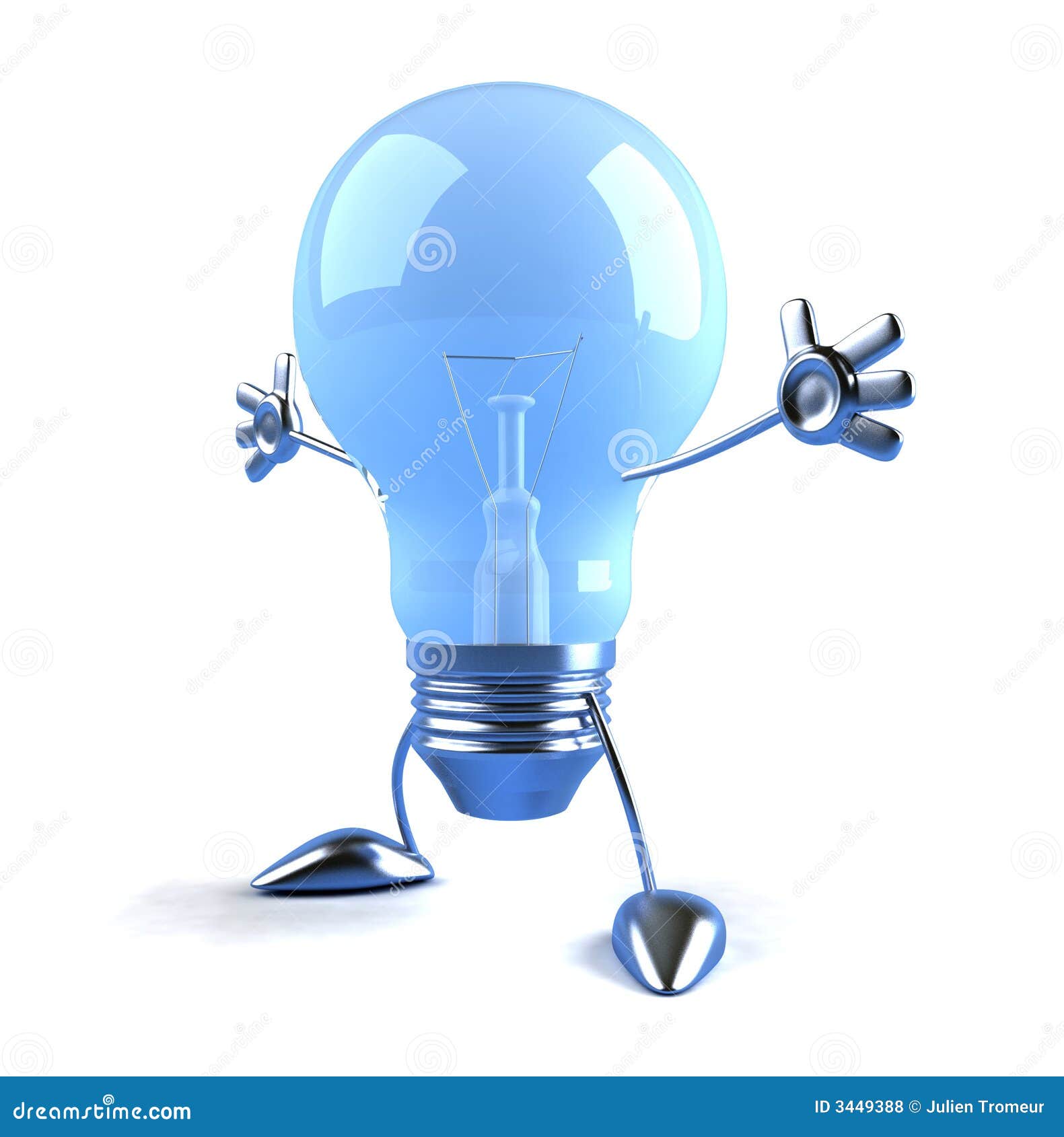 Funny Lightbulb Character With Arms, Generative Ai Illustration ...