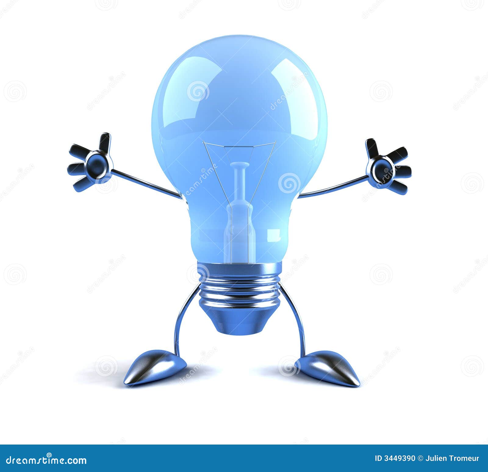 Funny Lightbulb Character With Arms, Generative Ai Illustration ...