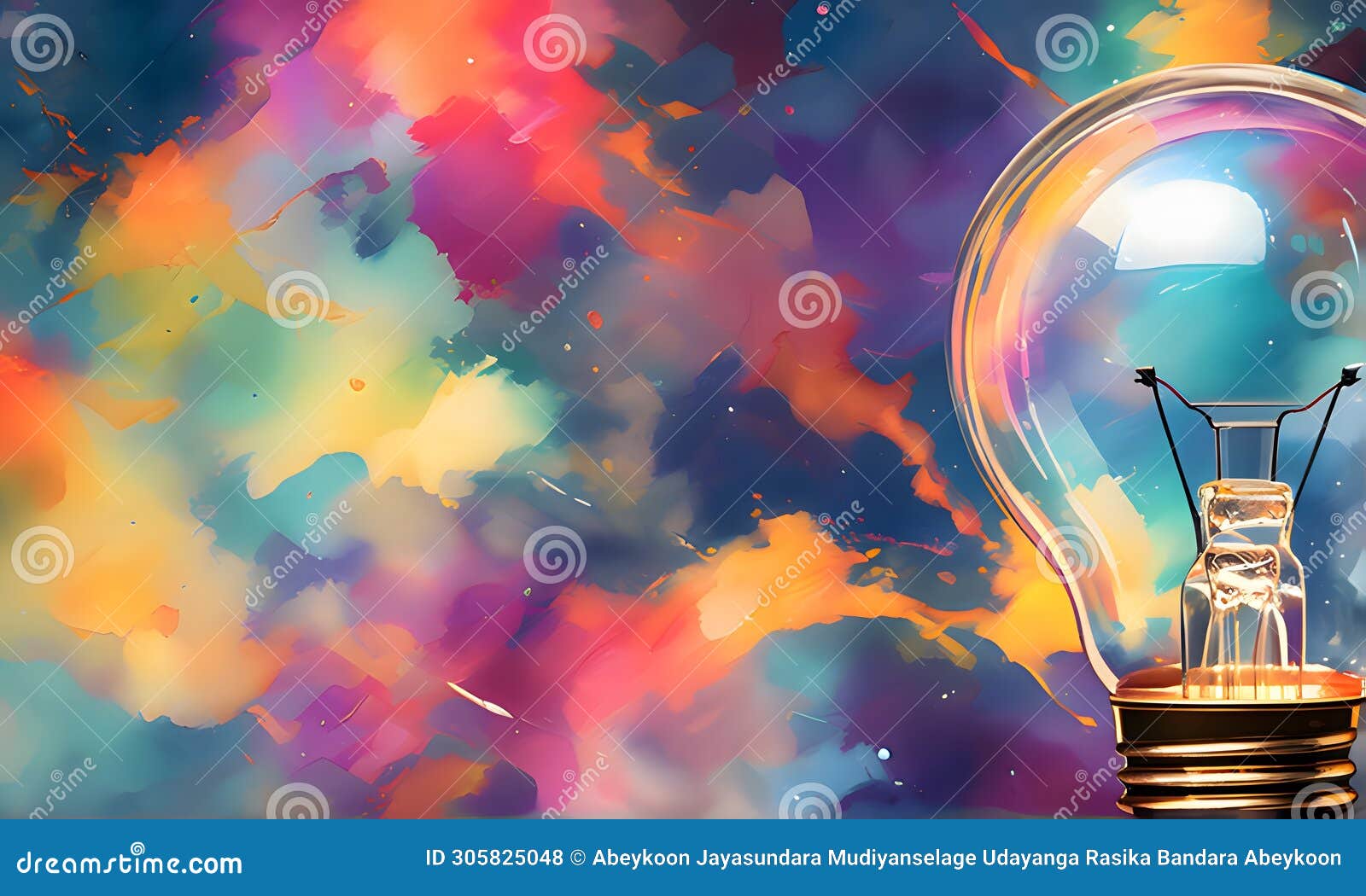 Light Bulb with Abstract Colours Concept of Innovation, Creative Ideas ...