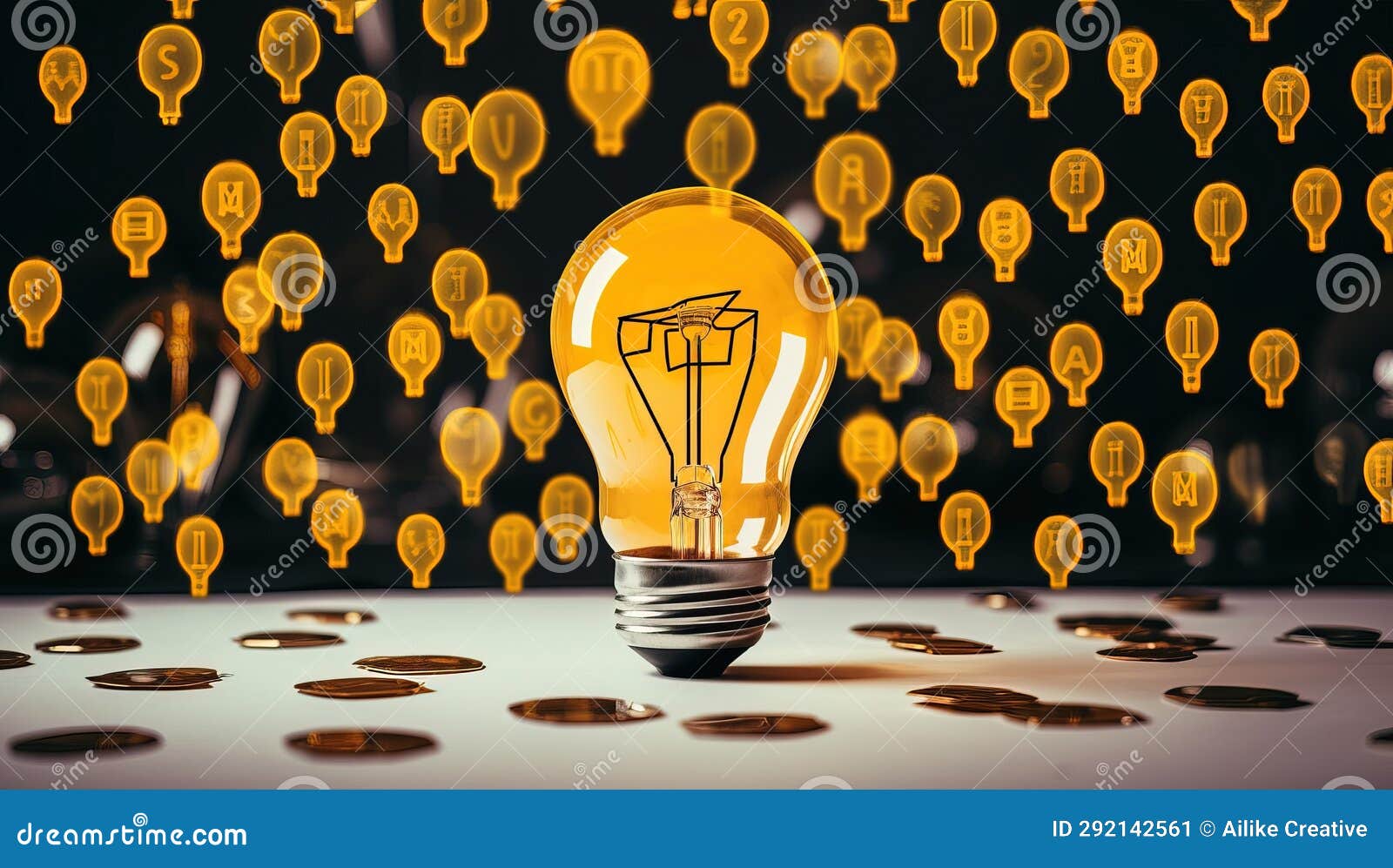 Light Bulb with Abstract Glowing Light Bulb Symbolizing Idea and ...