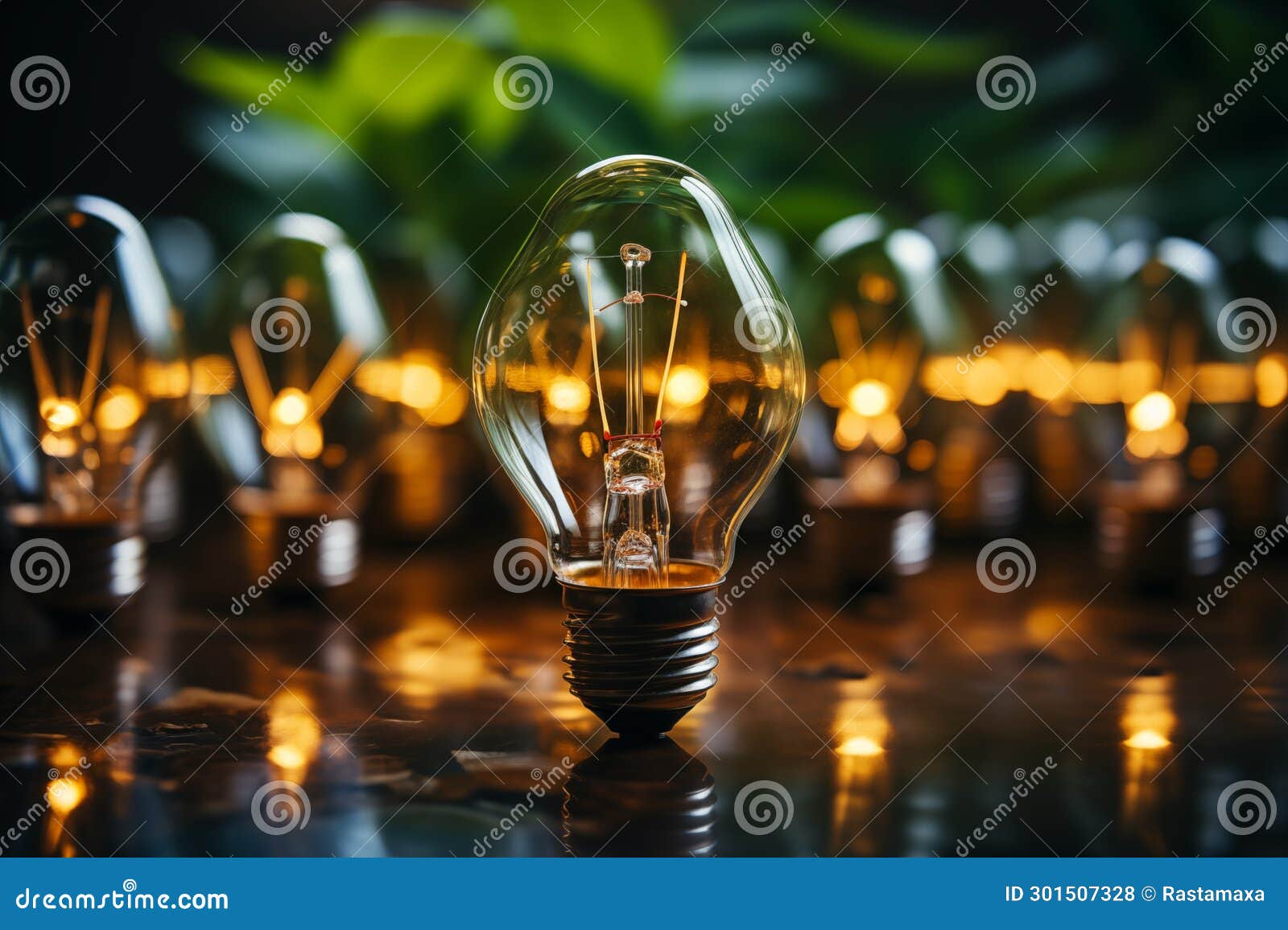 Light Bulb Against Nature On Green Leaf With Energy Sources ...