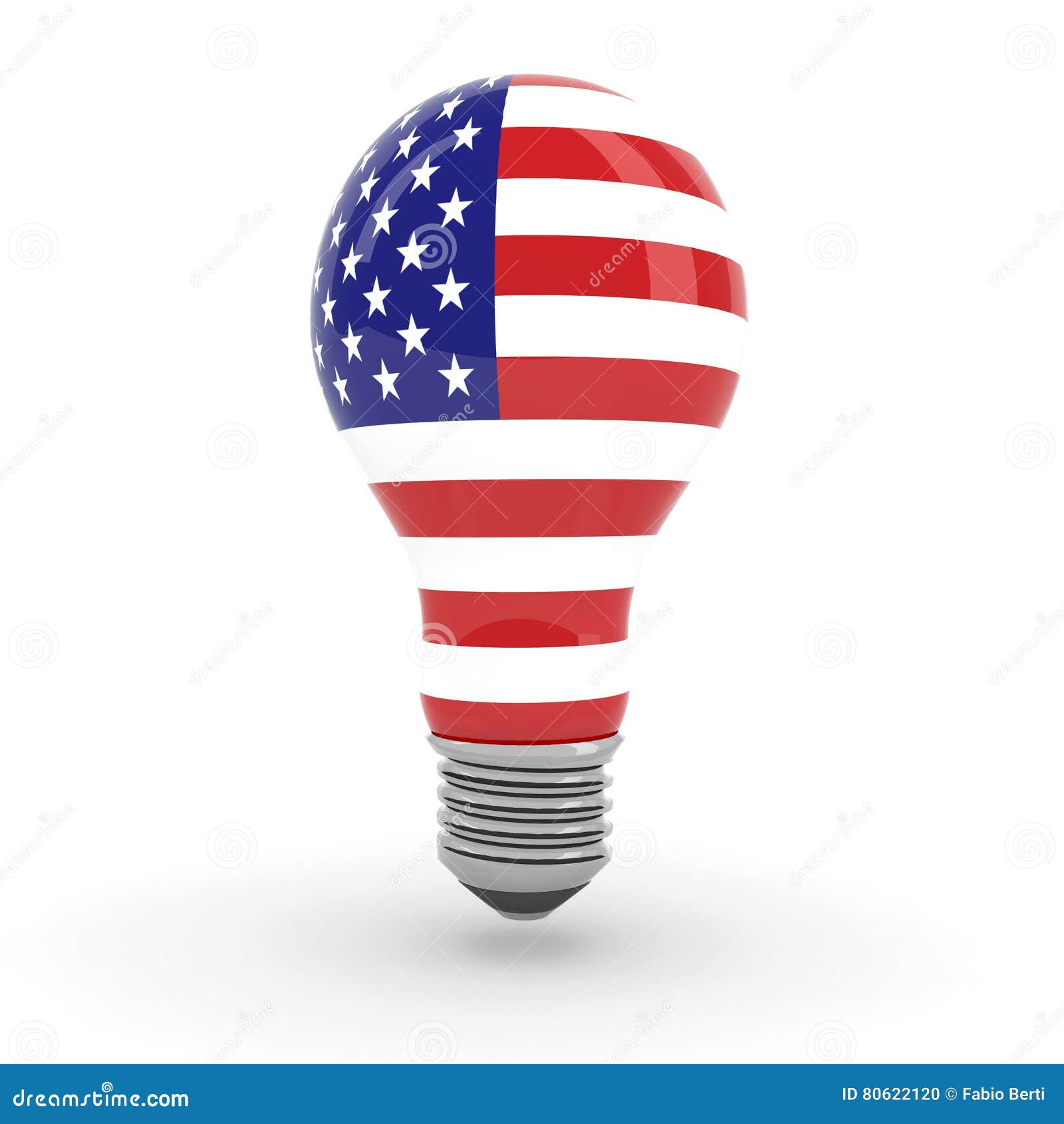 Light Bulb with American Flag Stock Illustration - Illustration of ...