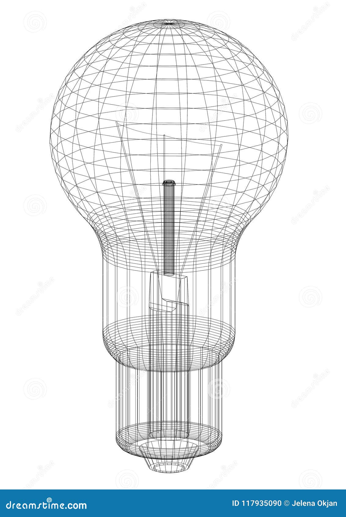 Light Bulb Architect Blueprint - Isolated Stock Illustration ...