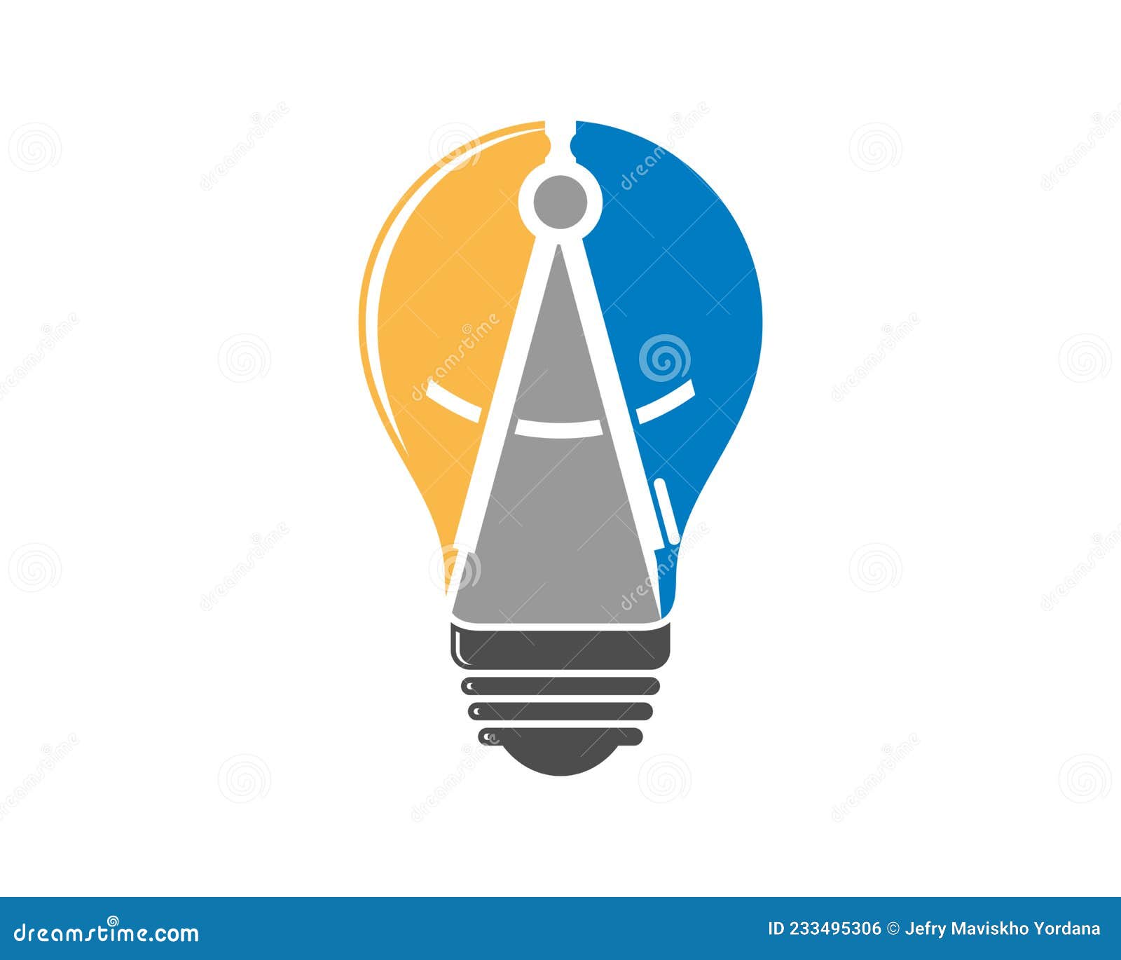 Light Bulb with Architecture Tool Inside Stock Vector - Illustration of ...