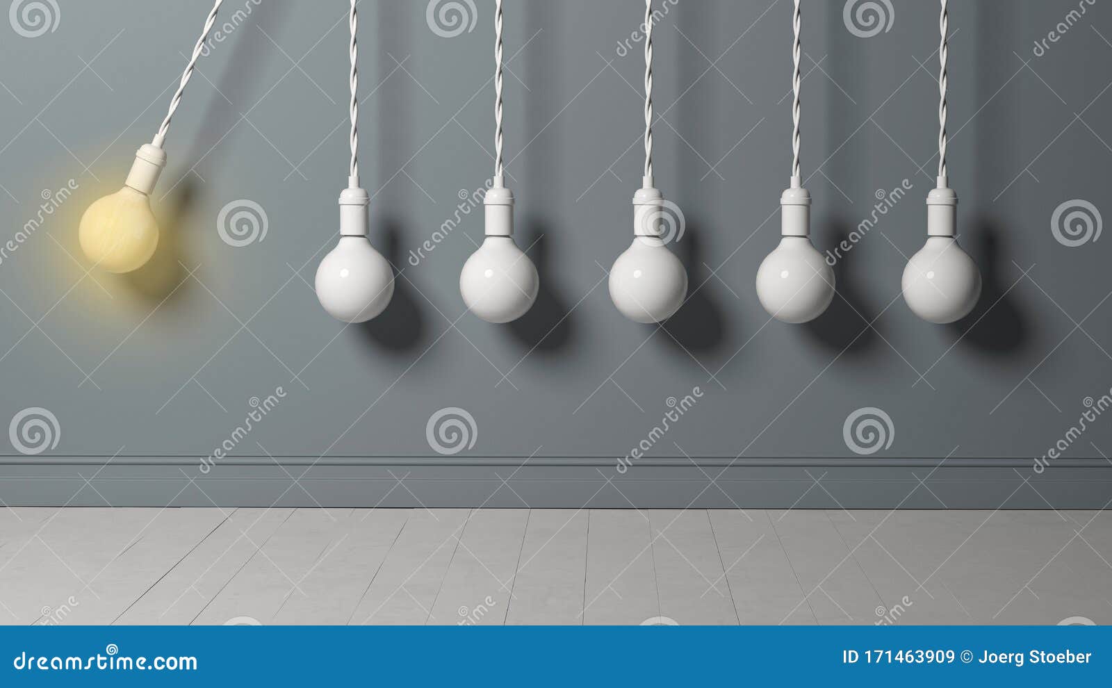 Light Bulb As Pendulum is Hitting Other Lightbulbs Stock Image - Image ...
