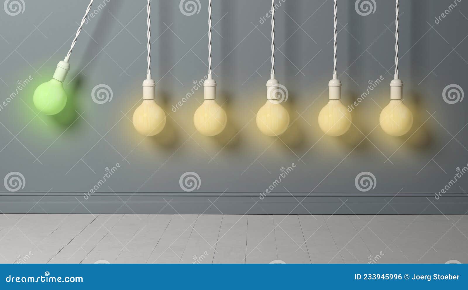 Light Bulb As Pendulum is Hitting Other Lightbulbs Stock Illustration ...