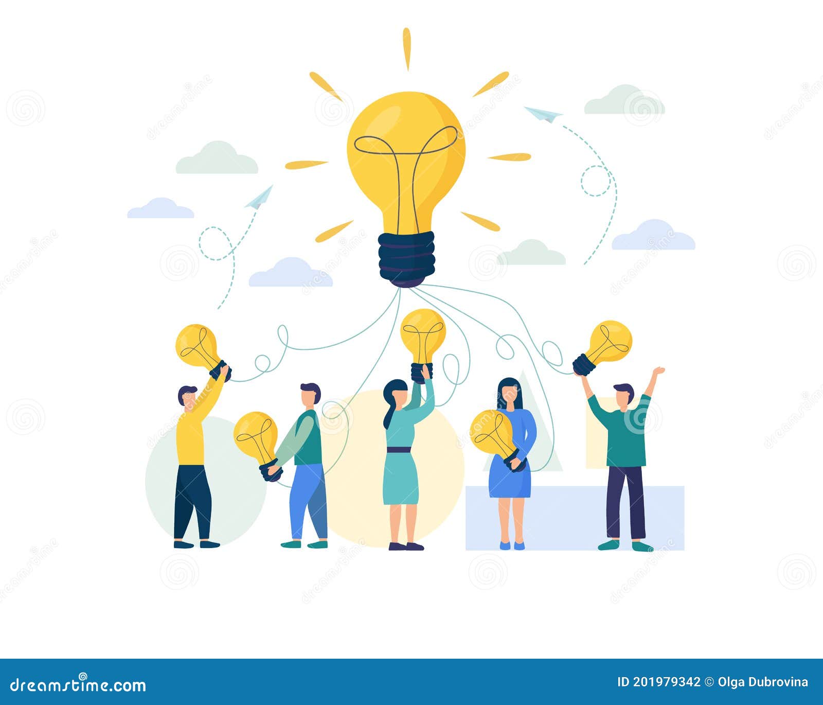 The Light Bulb As a Symbol of Teamwork and Brainstorming. Joint Search ...