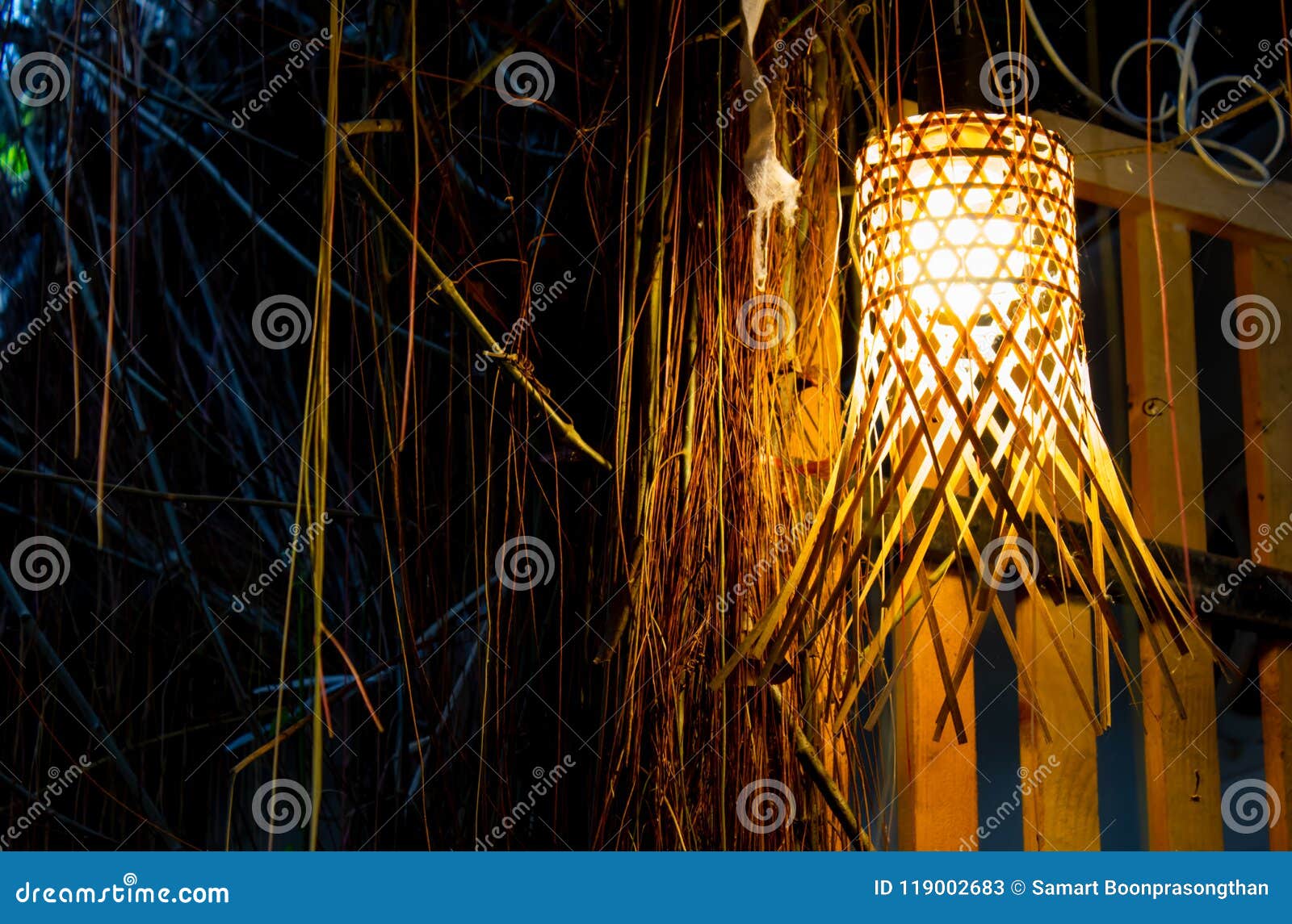 Light Bulb in the Bamboo Weave. Stock Image - Image of bulb, nature ...