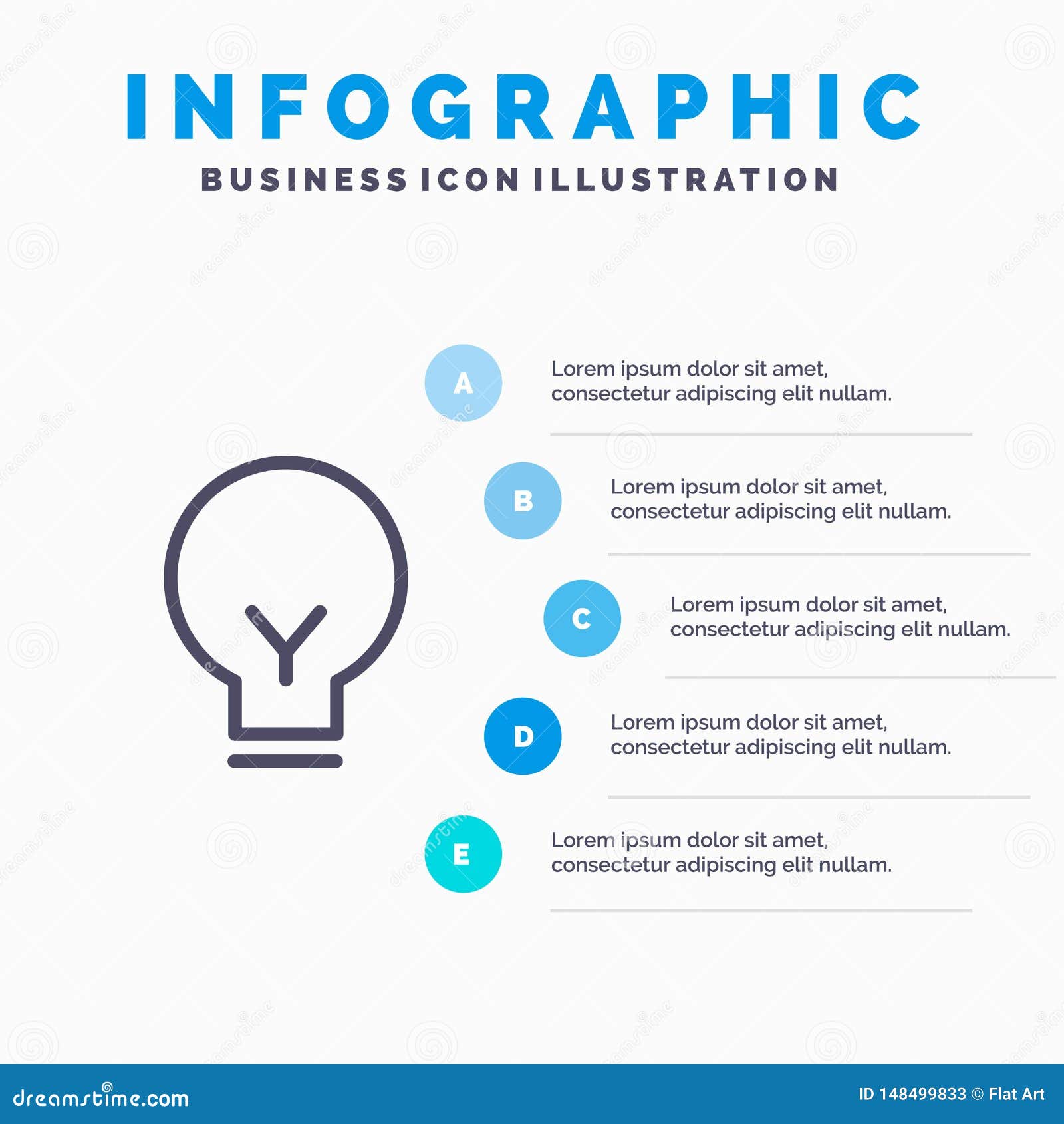 Light, Bulb, Basic, Ui Line Icon with 5 Steps Presentation Infographics ...