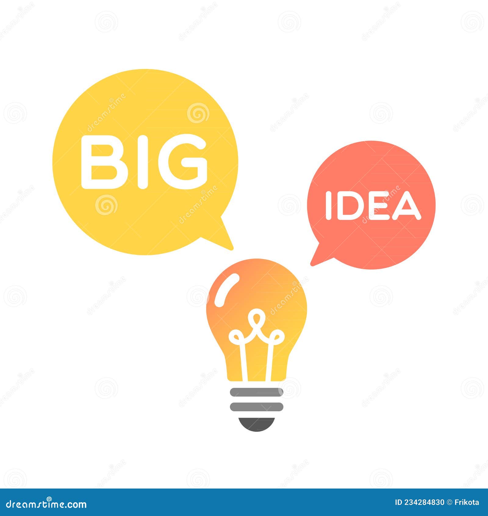 Light Bulb Big Idea. Vector Illustration, Flat Design Stock Vector ...