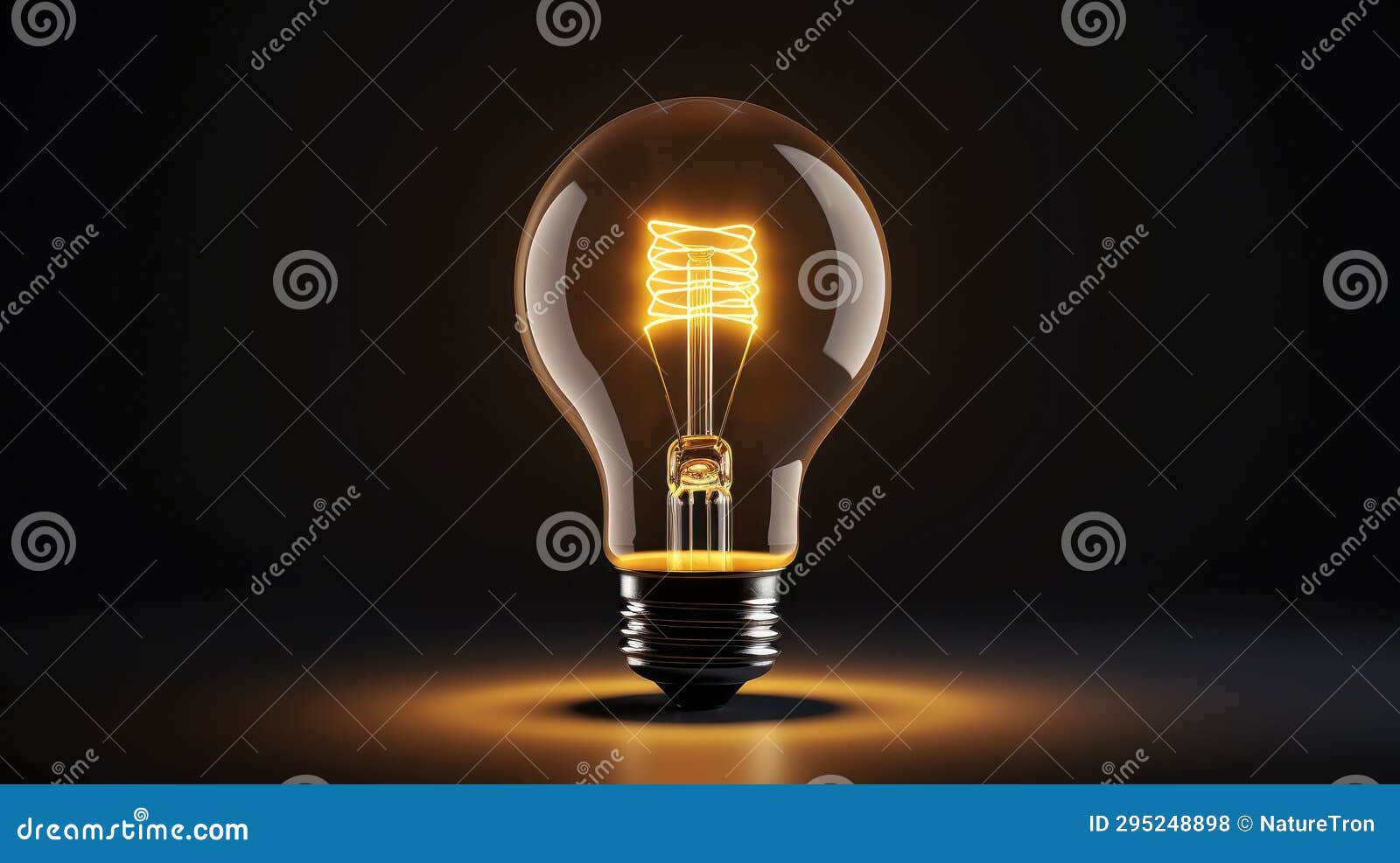 Light Bulb on Dark Background Glowing Bulb Light Bulb on Black ...