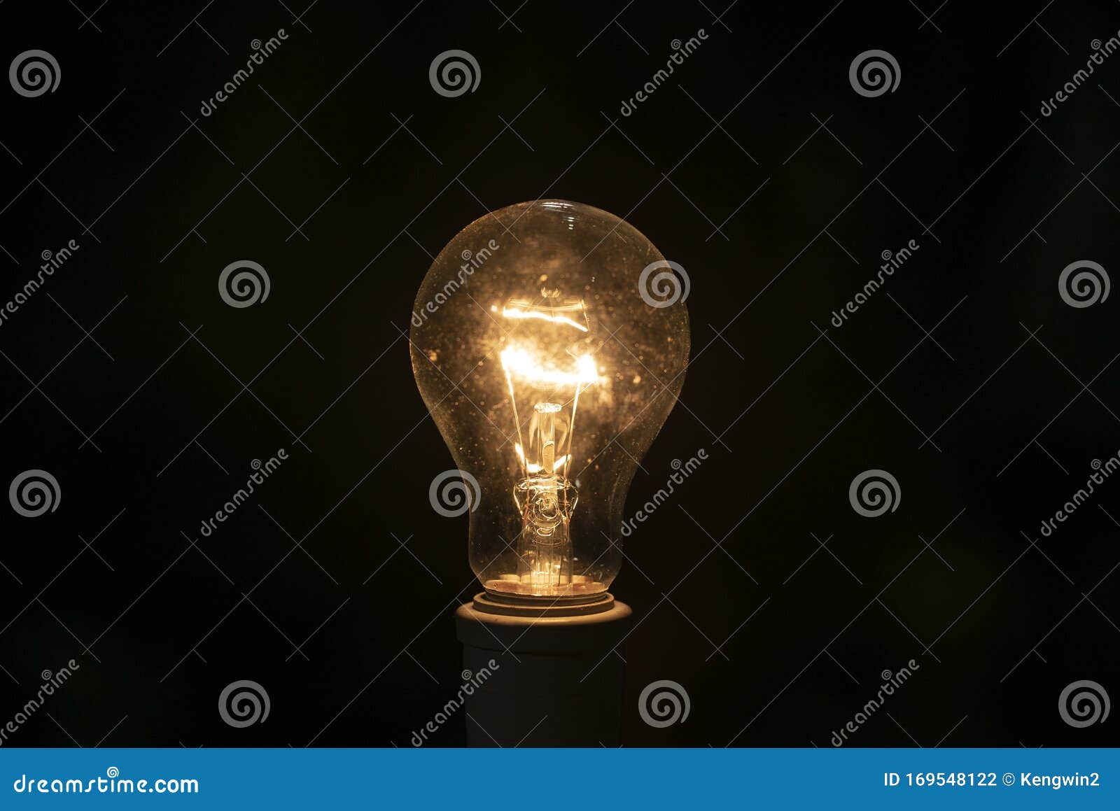 Light Bulb on Black Background Stock Photo - Image of electricity ...