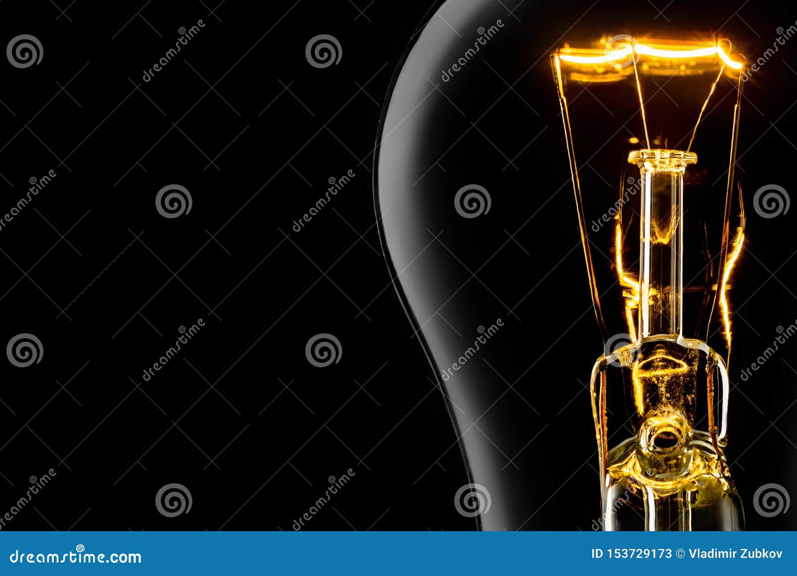 Light Bulb on Black Background Stock Image - Image of bulb, electricity ...
