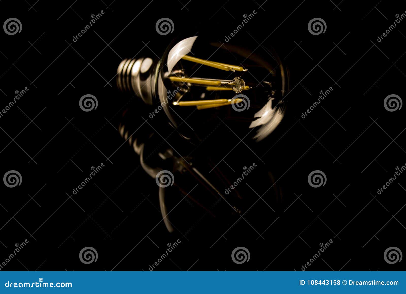 Light Bulb on a Black Background Stock Photo - Image of bulb, science ...