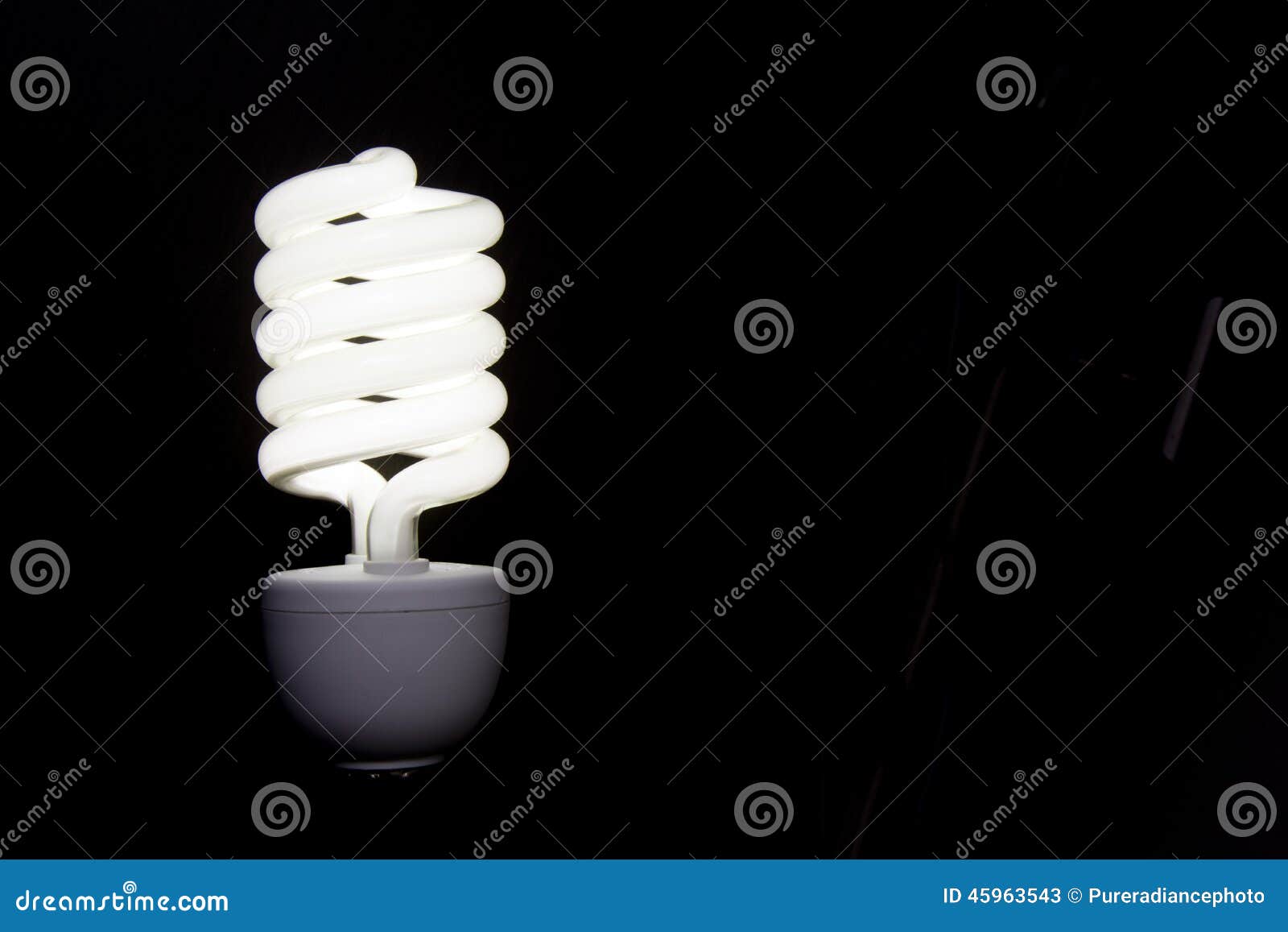 Light Bulb on Black Horizontal Stock Image - Image of ground ...