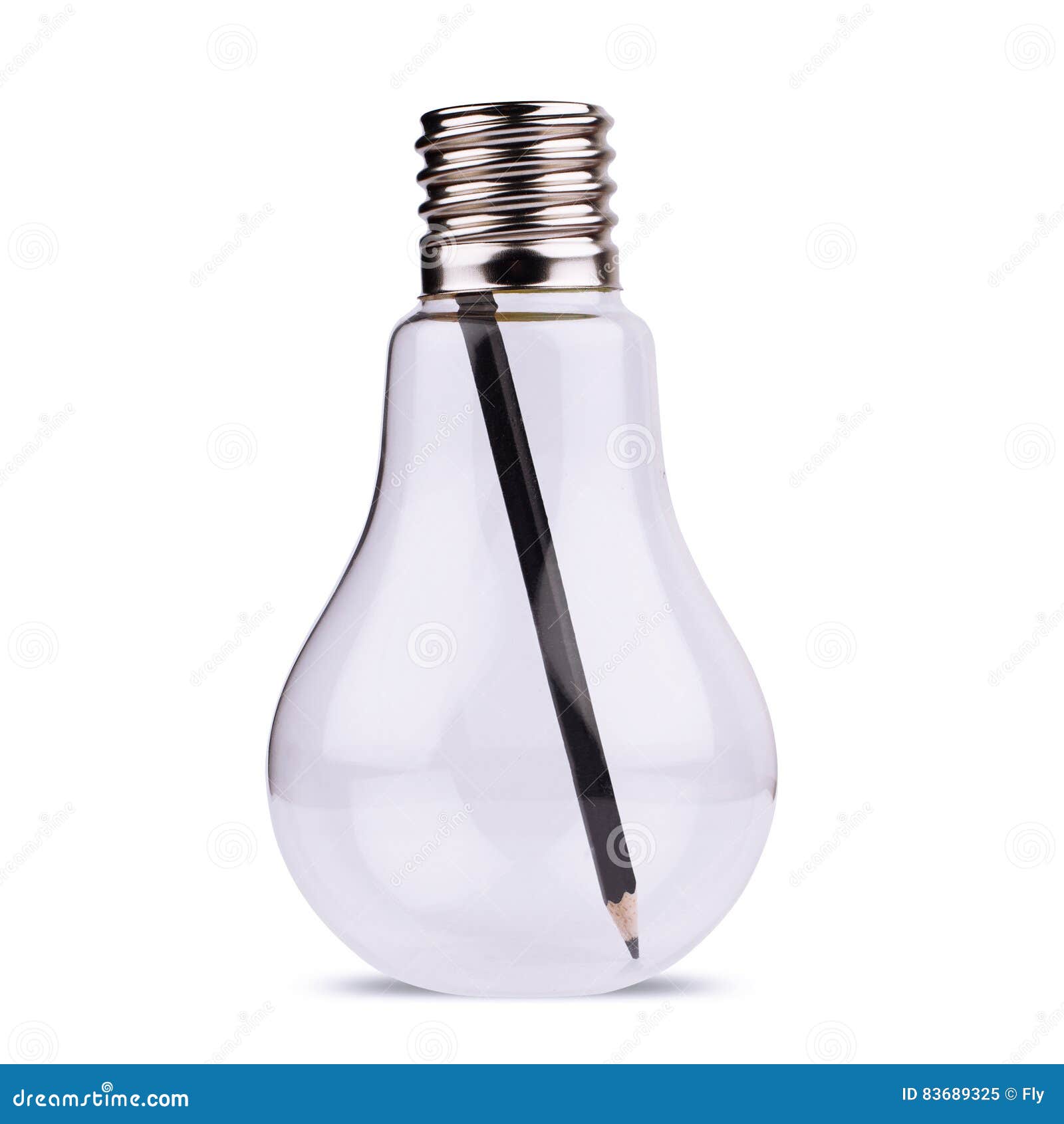 Light Bulb with Black Pencil Inside on White Stock Image - Image of ...