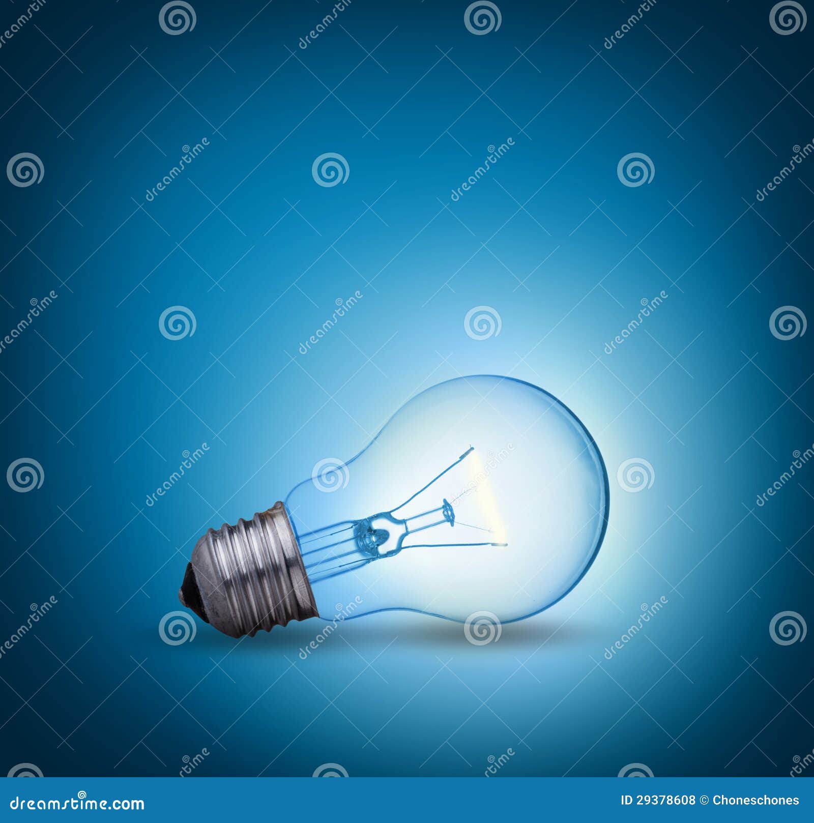 Light Bulb on Blue Background Stock Photo - Image of design ...