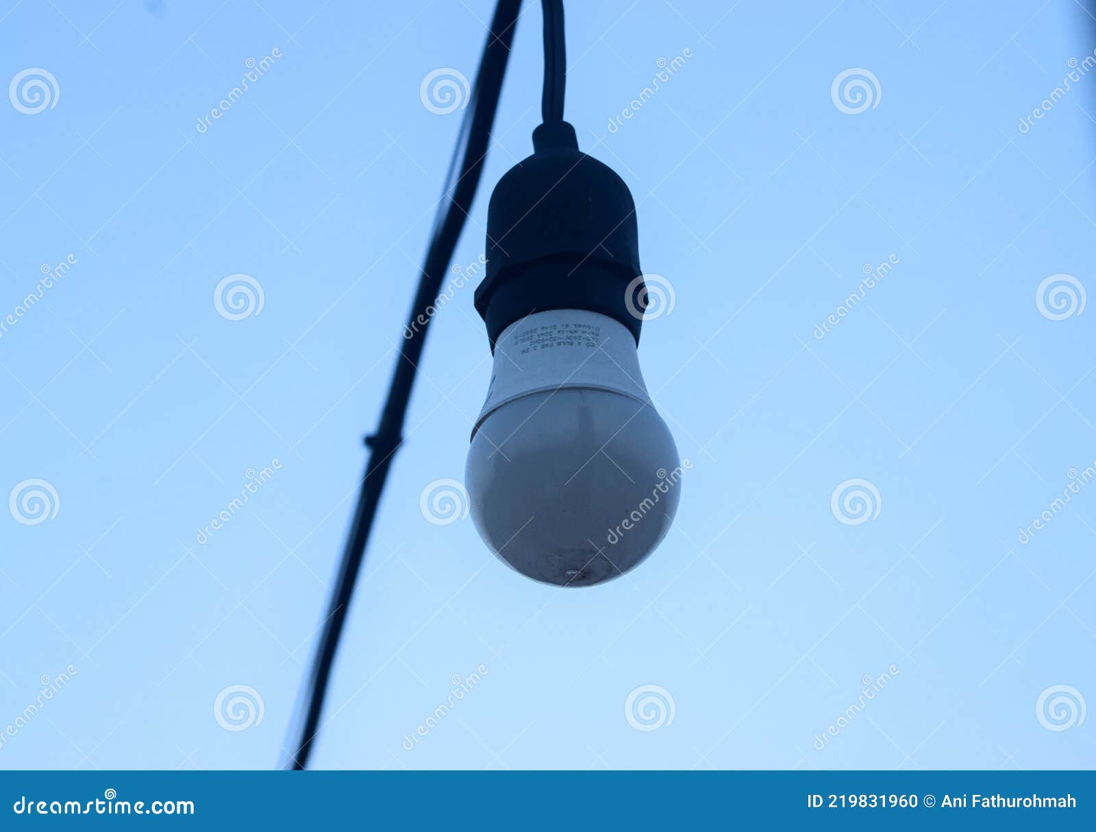 Light Bulb, Blue Background Clear Sky Stock Photo - Image of ...