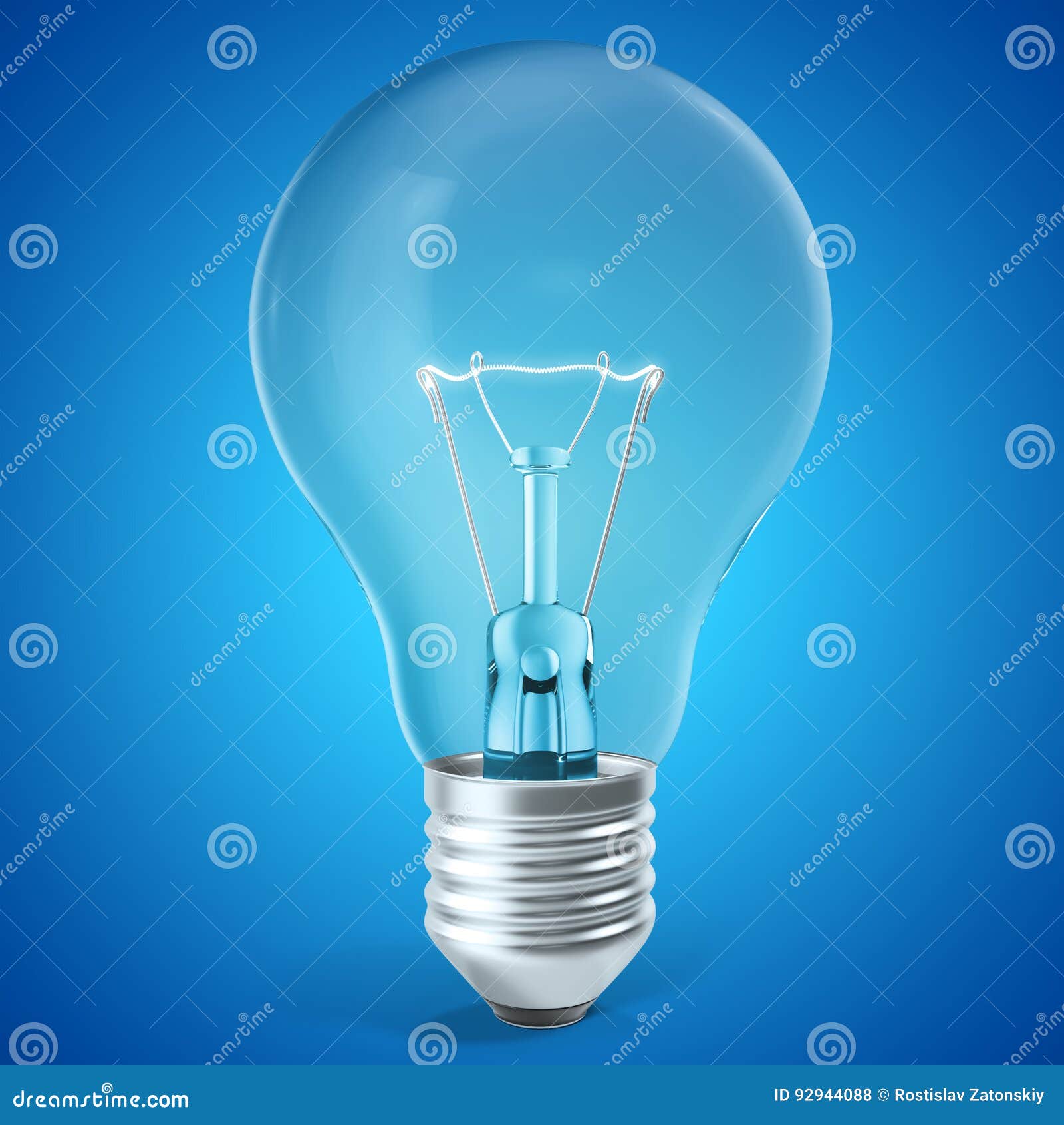 Light Bulb on Blue Background, Idea Concept, Innovation Concept. 3d ...