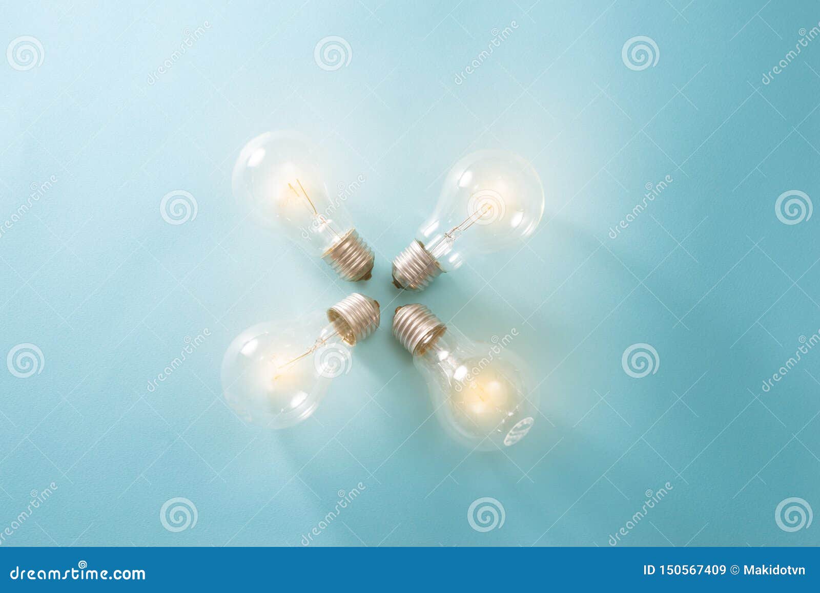 Light Bulb on Blue Background Stock Image - Image of save, electricity ...