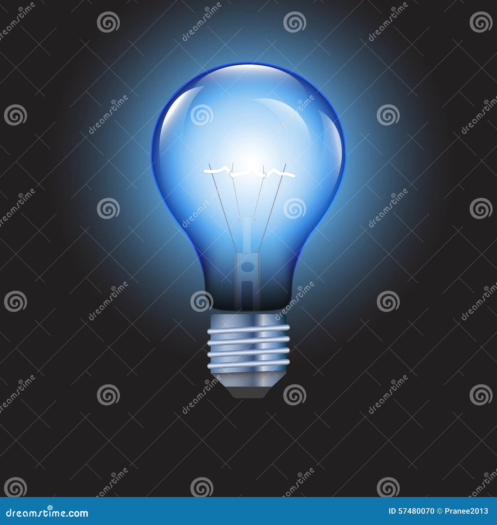 Light Bulb on Blue Background Stock Vector - Illustration of vector ...