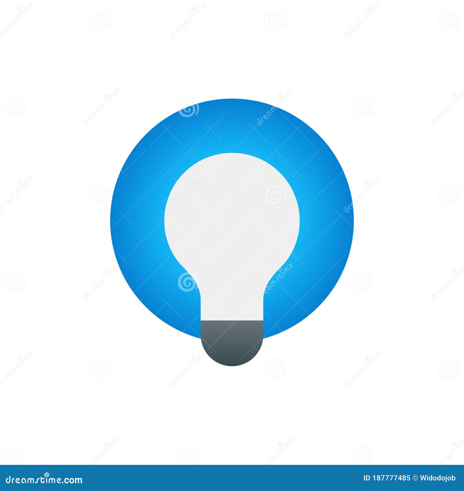 Light Bulb on Blue Circle Icon Stock Vector - Illustration of ...