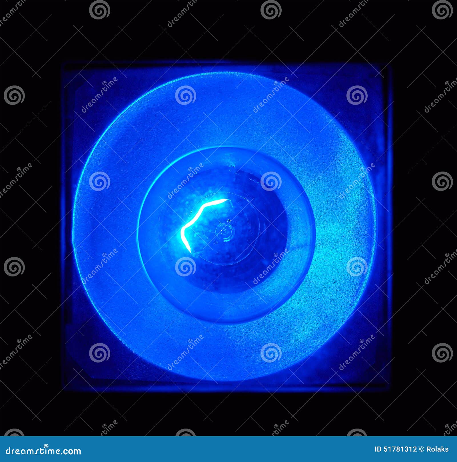 Light Bulb with Blue Filter Stock Photo - Image of reflector, dark ...