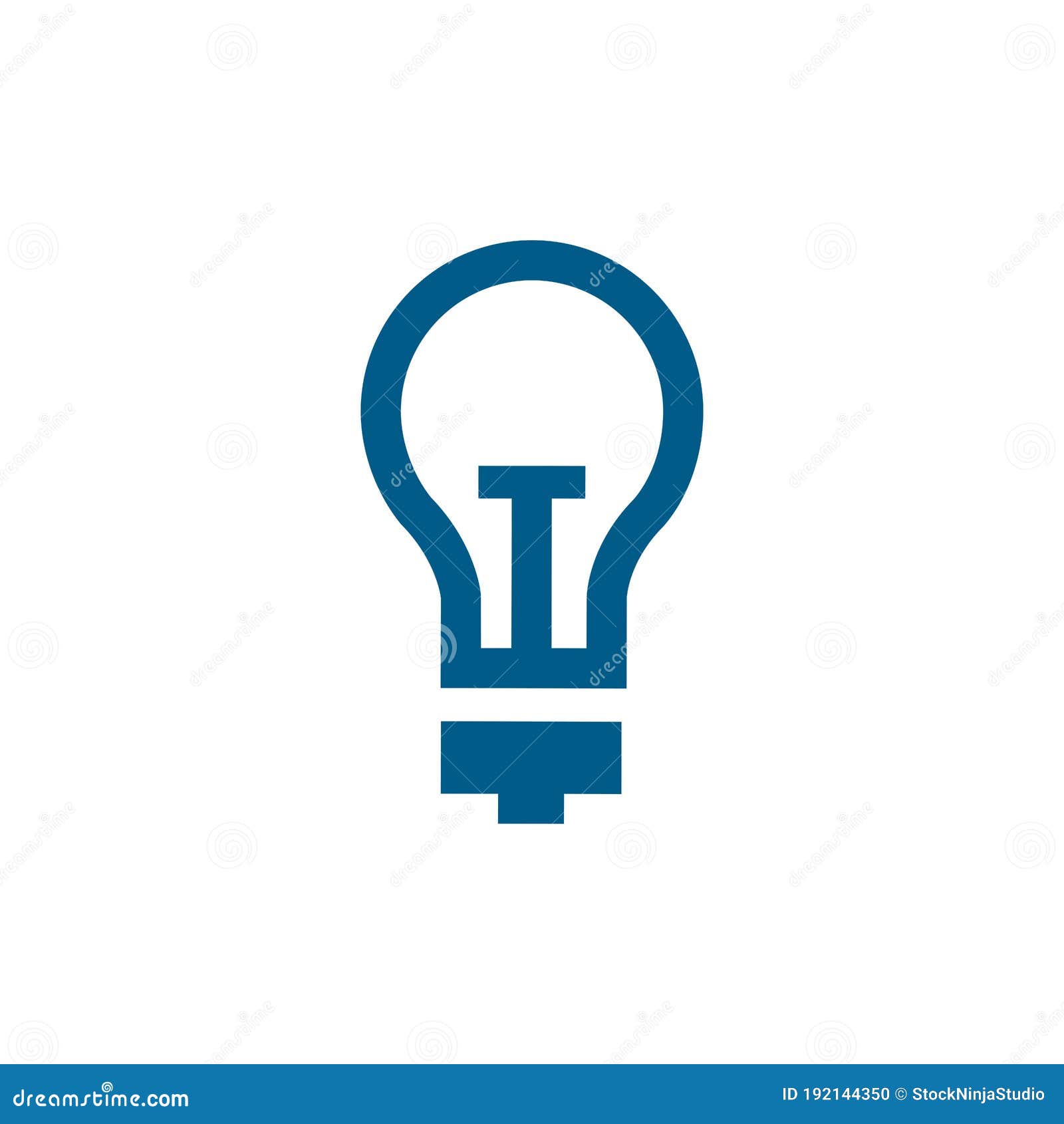 Light Bulb Blue Icon on White Background. Blue Flat Style Vector ...