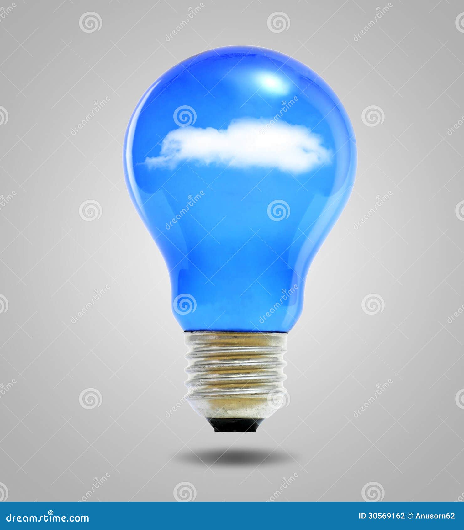 Light Bulb and Blue Sky with Clouds Stock Photo - Image of blue ...