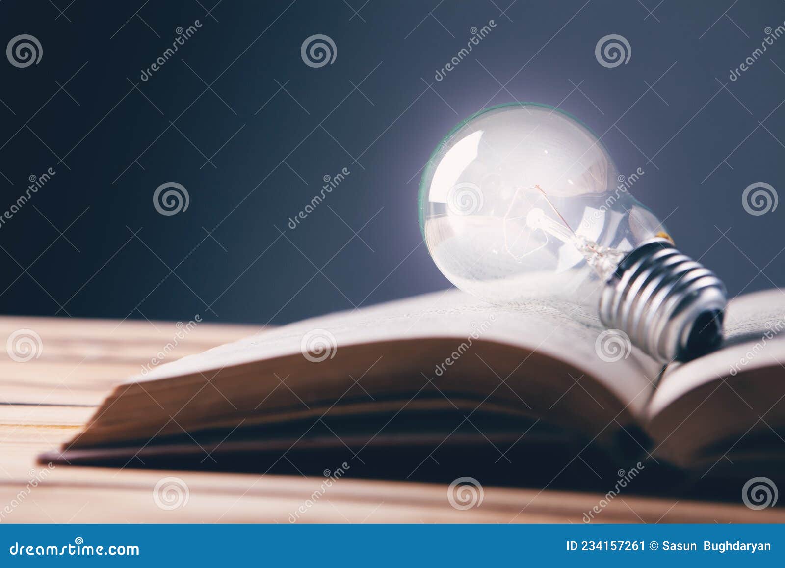 Light bulb and book stock image. Image of study, open - 234157261