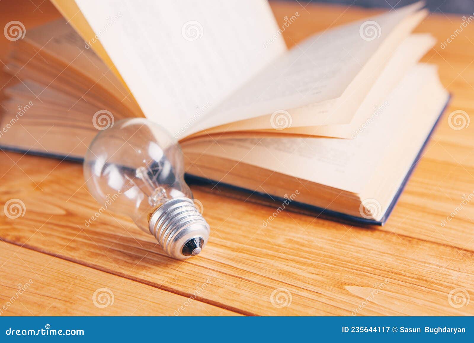 Light bulb and book stock image. Image of knowledge - 235644117