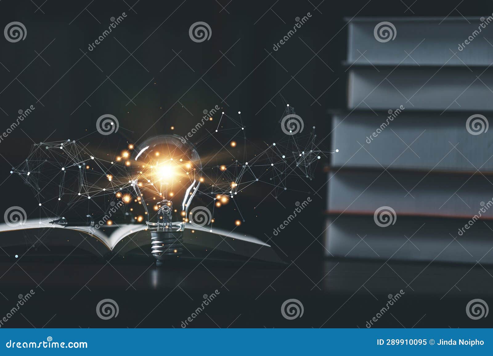 Light Bulb with Book, Idea Concept for Innovation Idea, Power of ...