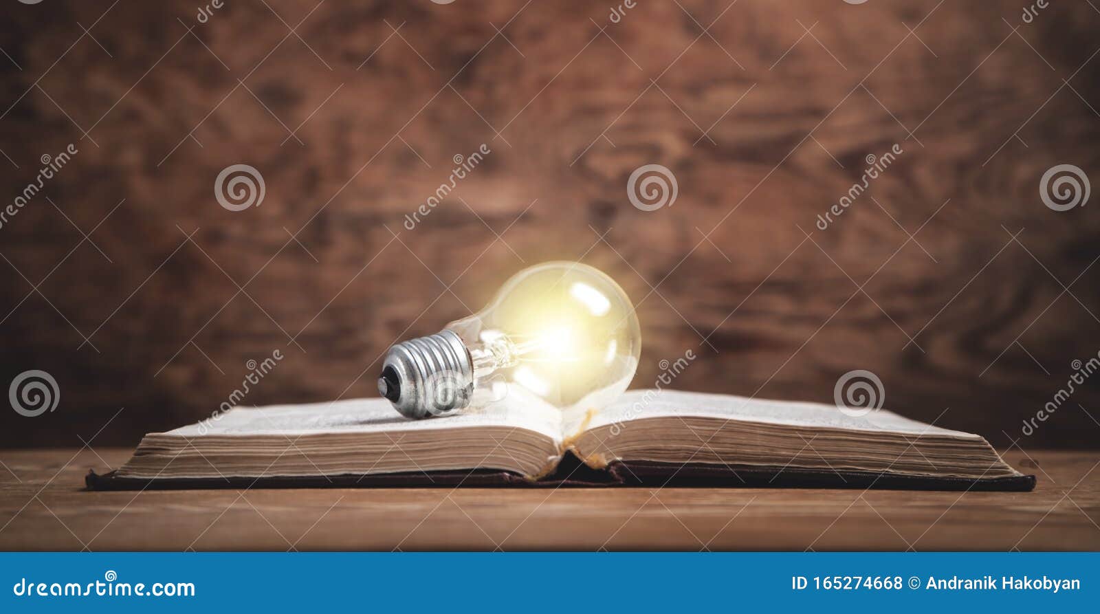 Light Bulb on the Book. Knowledge, Creative, Wisdom Stock Photo - Image ...