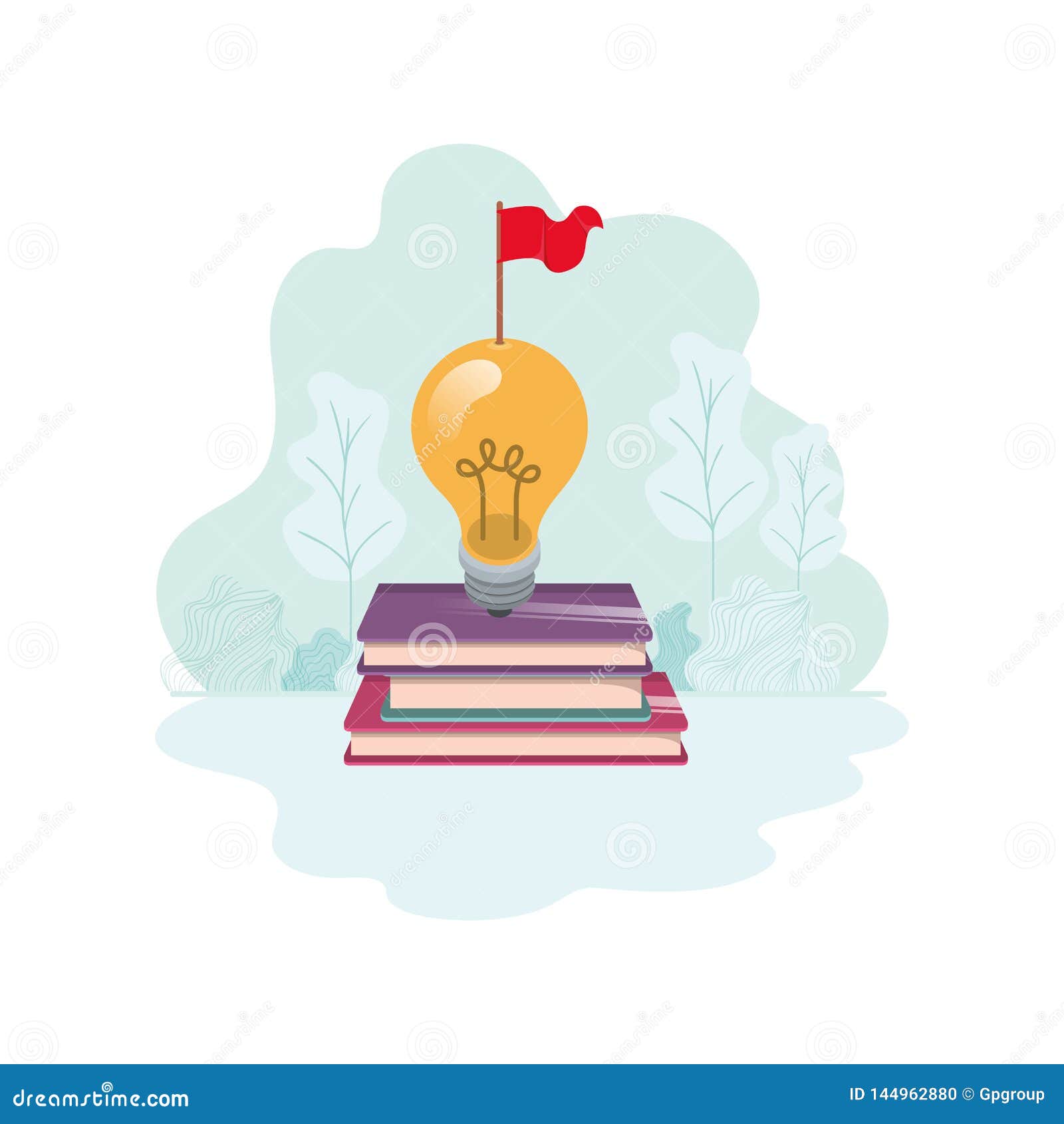 Light Bulb with Books Isolated Icon Stock Vector - Illustration of ...
