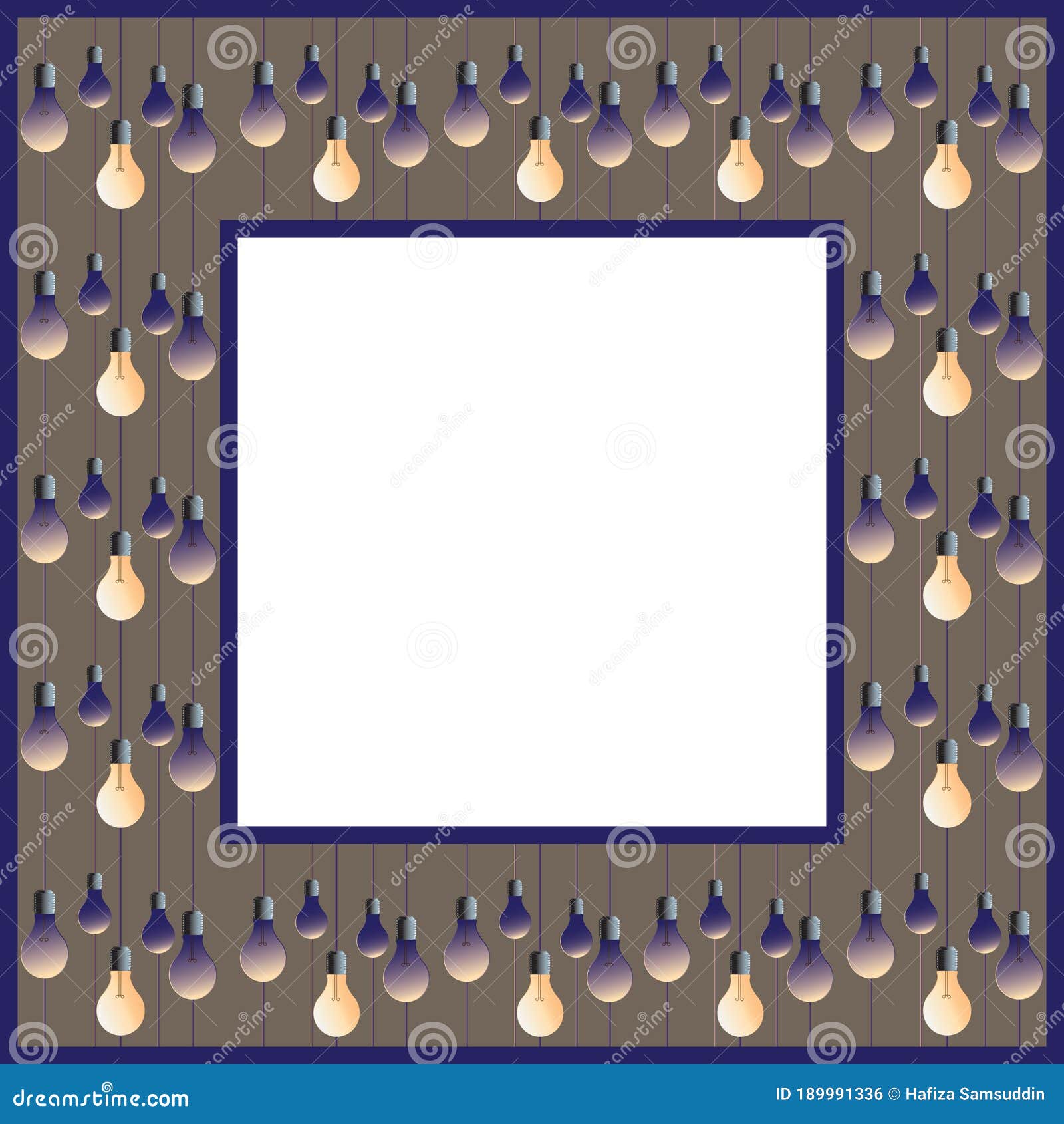 Light Bulb Border. Vector Illustration Decorative Design Stock Vector ...