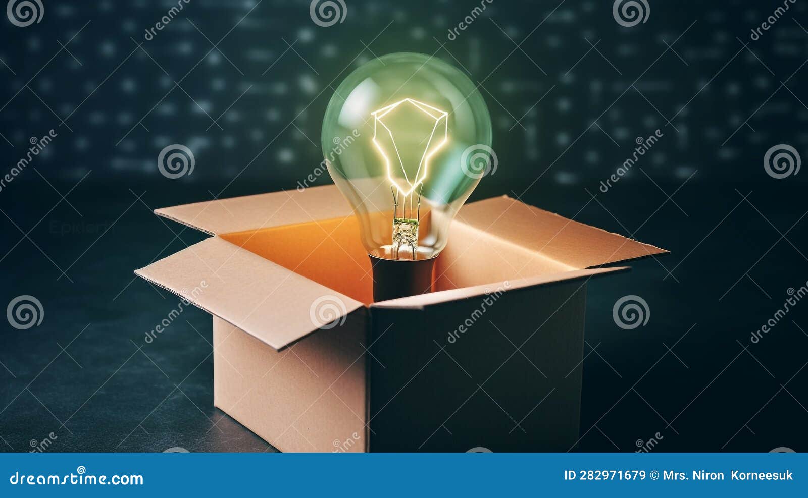 Light Bulb in a Box Elf Learning or Education Knowledge and Business ...