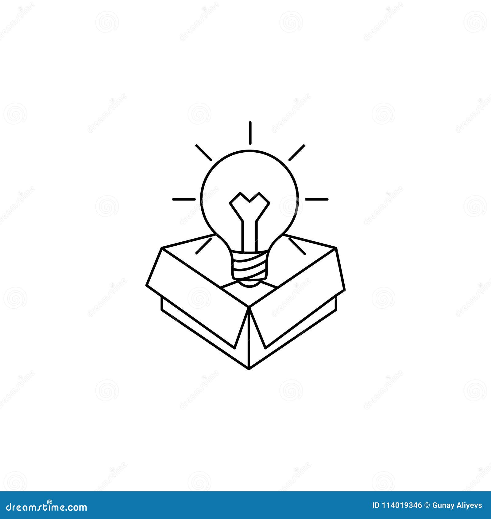 Light Bulb in the Box Icon. Element of Idea and Solutions for Mobile ...