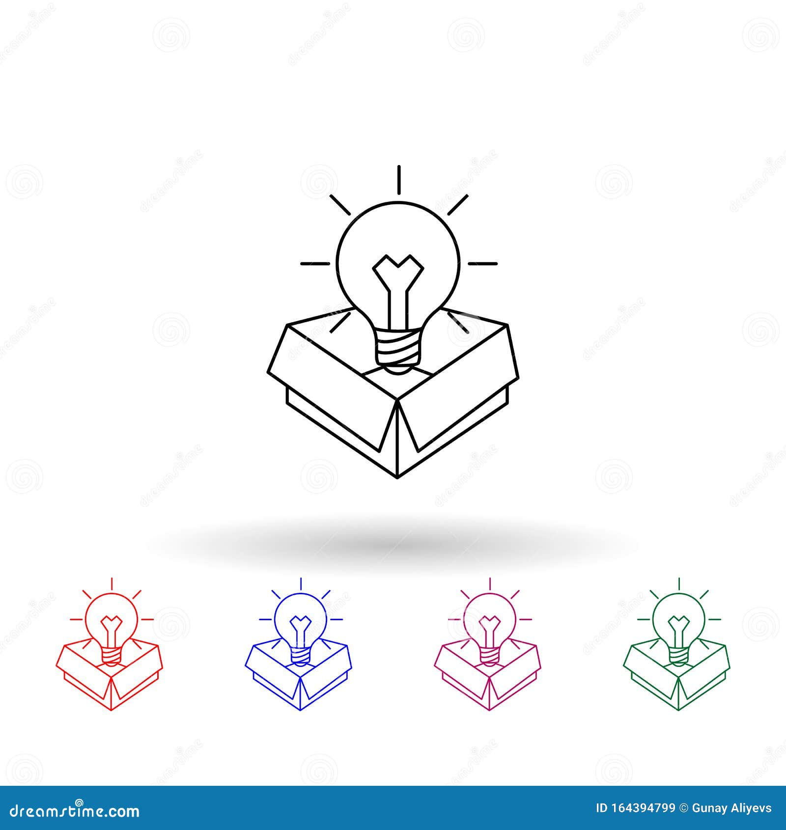 Light Bulb In The Box Multi Color Icon Simple Thin Line Outline Vector Of Idea Icons For Ui
