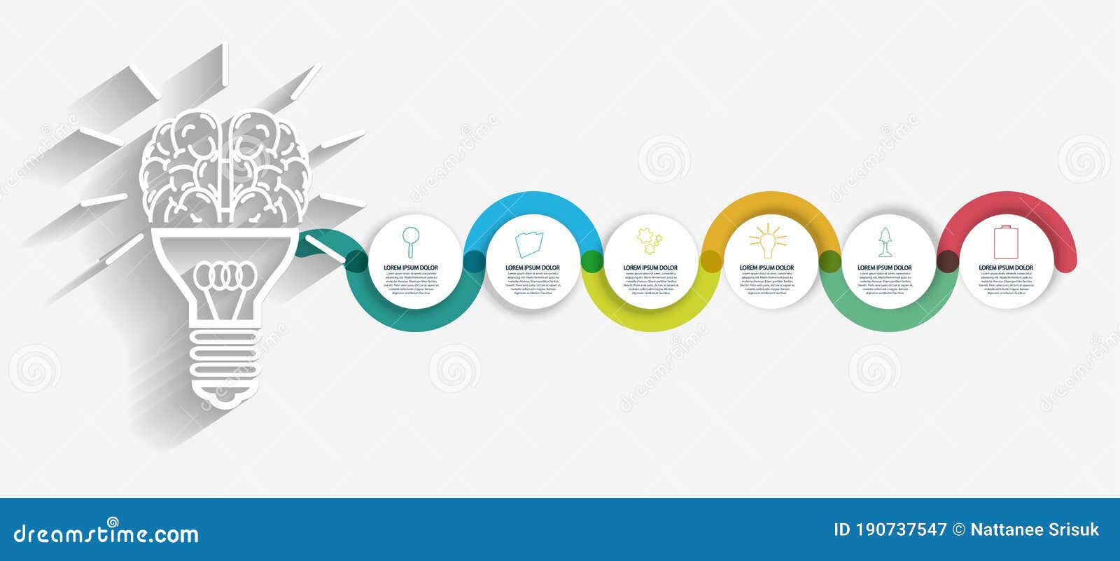 Light Bulb and Brain - Creativity Idea Concept Vector Illustration ...