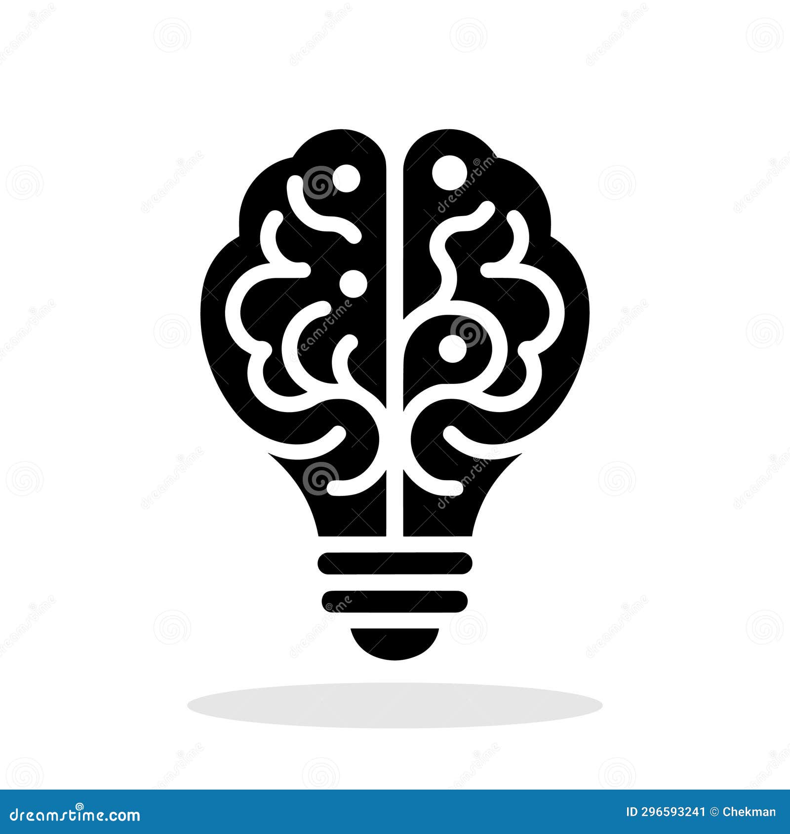 Light Bulb and Brain Icon. Creativity Symbol Stock Vector ...