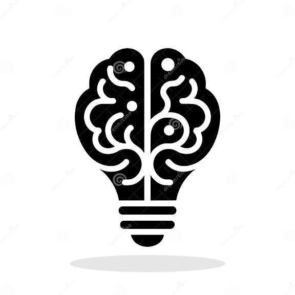 Light Bulb and Brain Icon. Creativity Symbol Stock Illustration ...